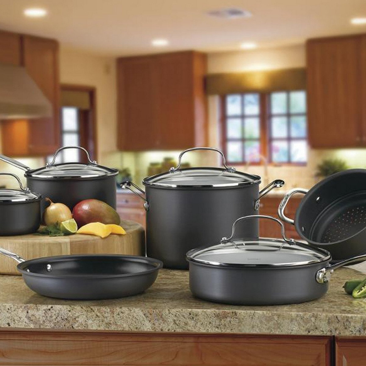 Cuisinart Chef's Classic Non Stick Hard-Anodized 10 Piece Cookware Set ...