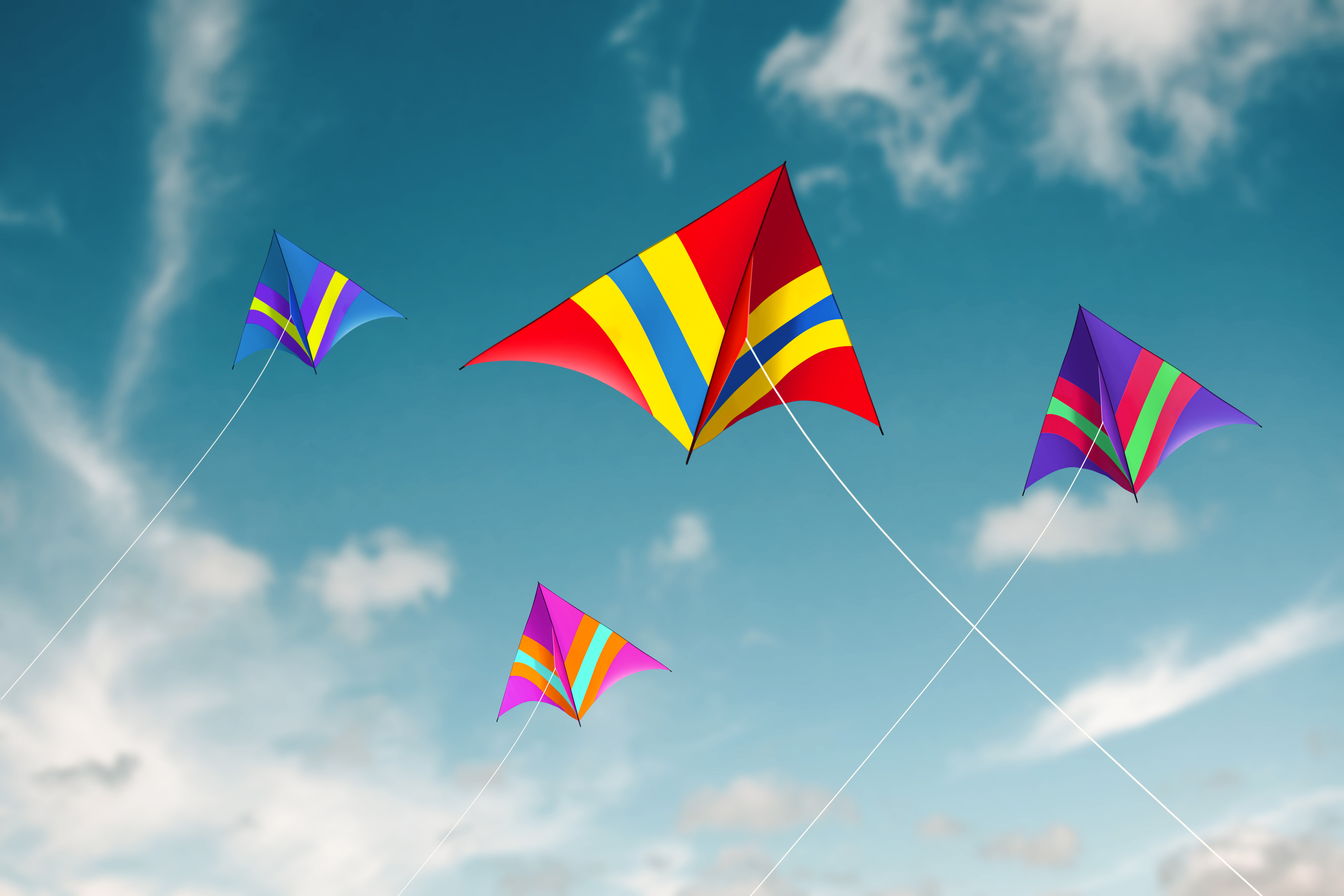 Latitude Run® Kites Flying by Sagittarius Pro - Wrapped Canvas ...