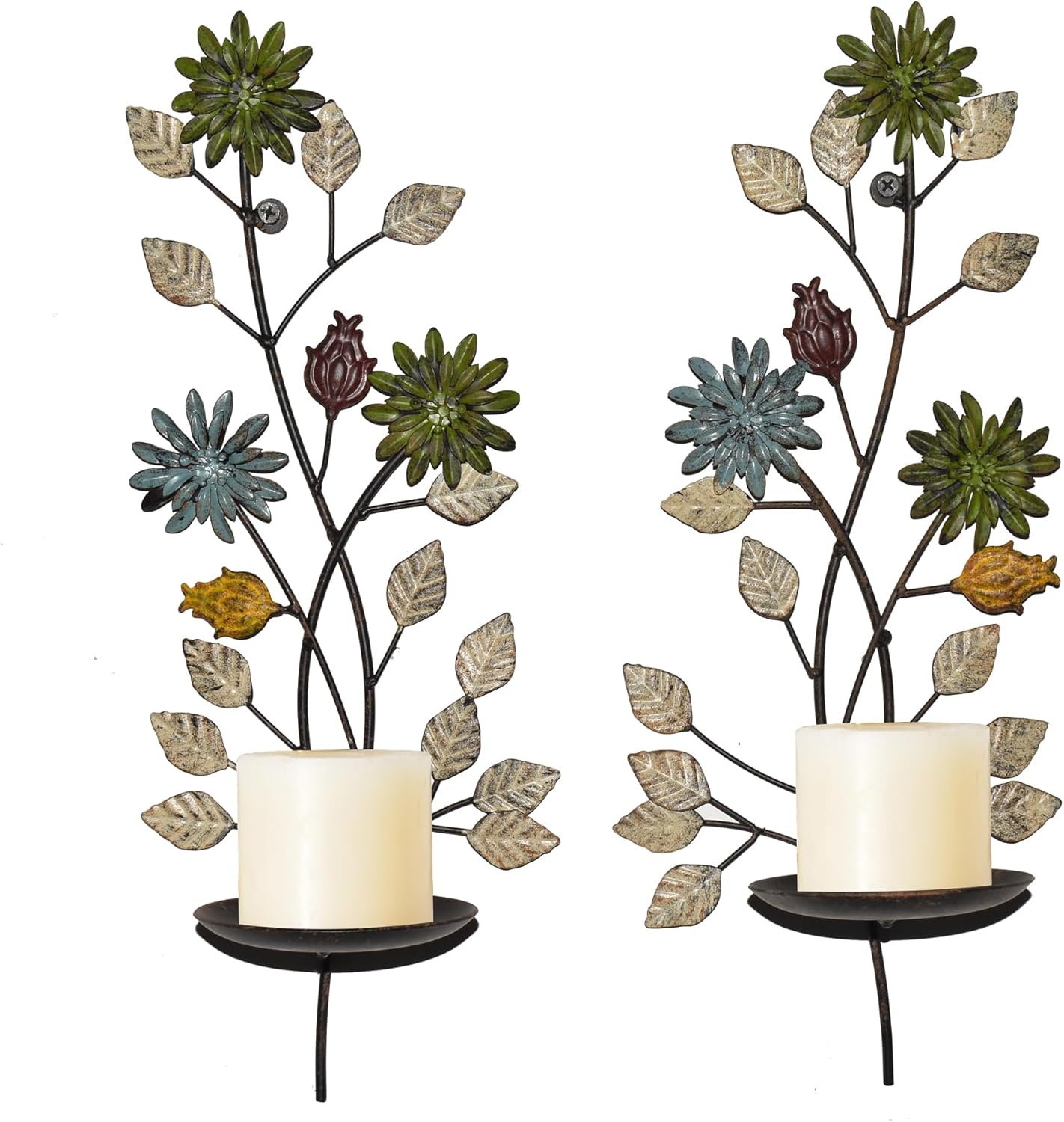 Darby Home Co Wall Sconces Candle Holder Set Of 2, Antique Leaf Branch ...