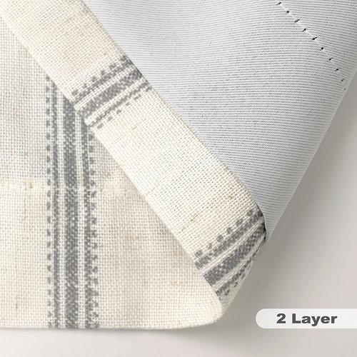 Gracie Oaks Linen Blend Room Darkening Filters Out Most Light Curtain ...