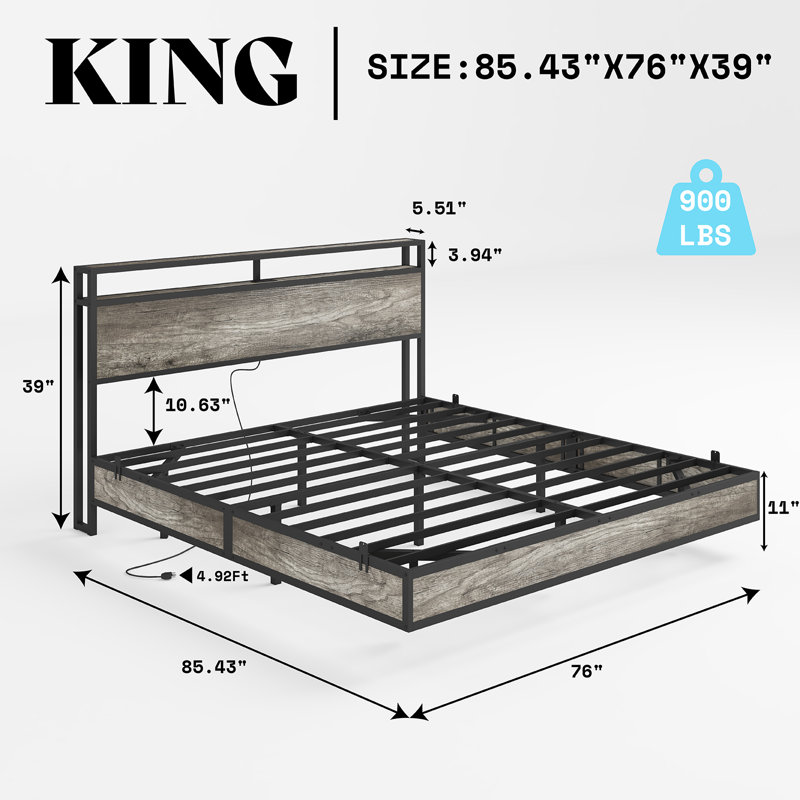 Trent Austin Design® Tryston Floating Bed Frame With Led Lights ...