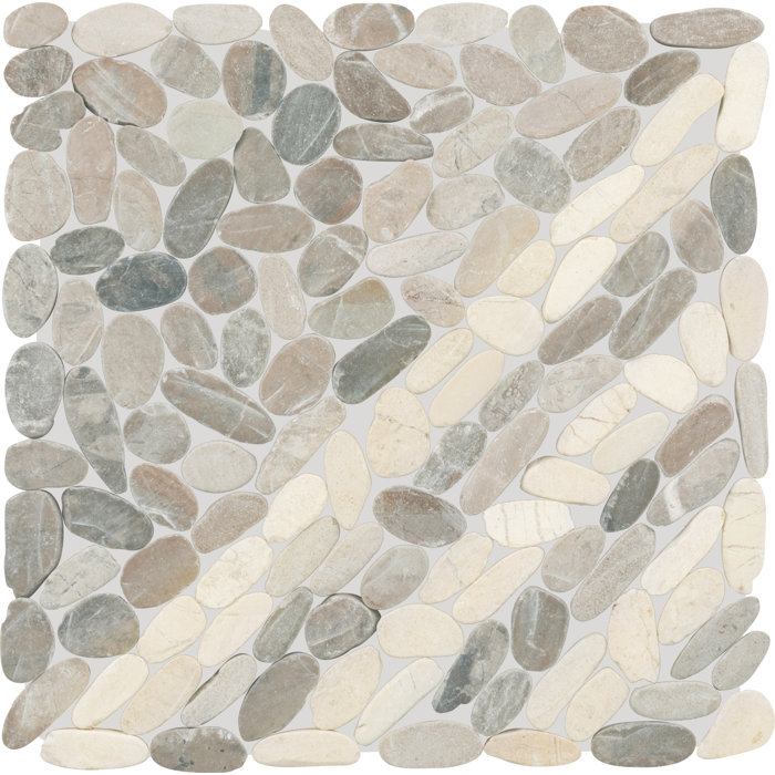 Daltile Pebble Oasis Natural Stone Striped Pebble Mosaic 11" x 11" in ...