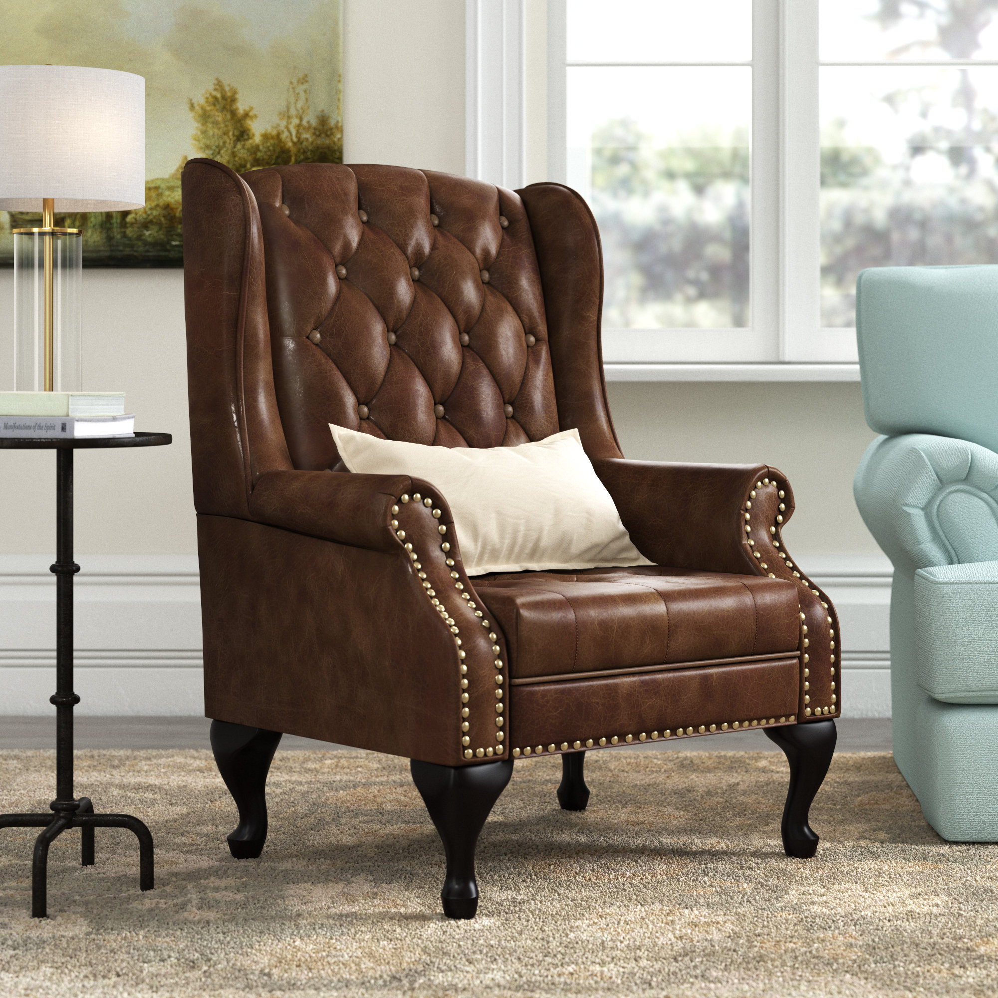 Darby Home Co Antionette 33" W Leather Match Wingback Chair & Reviews ...