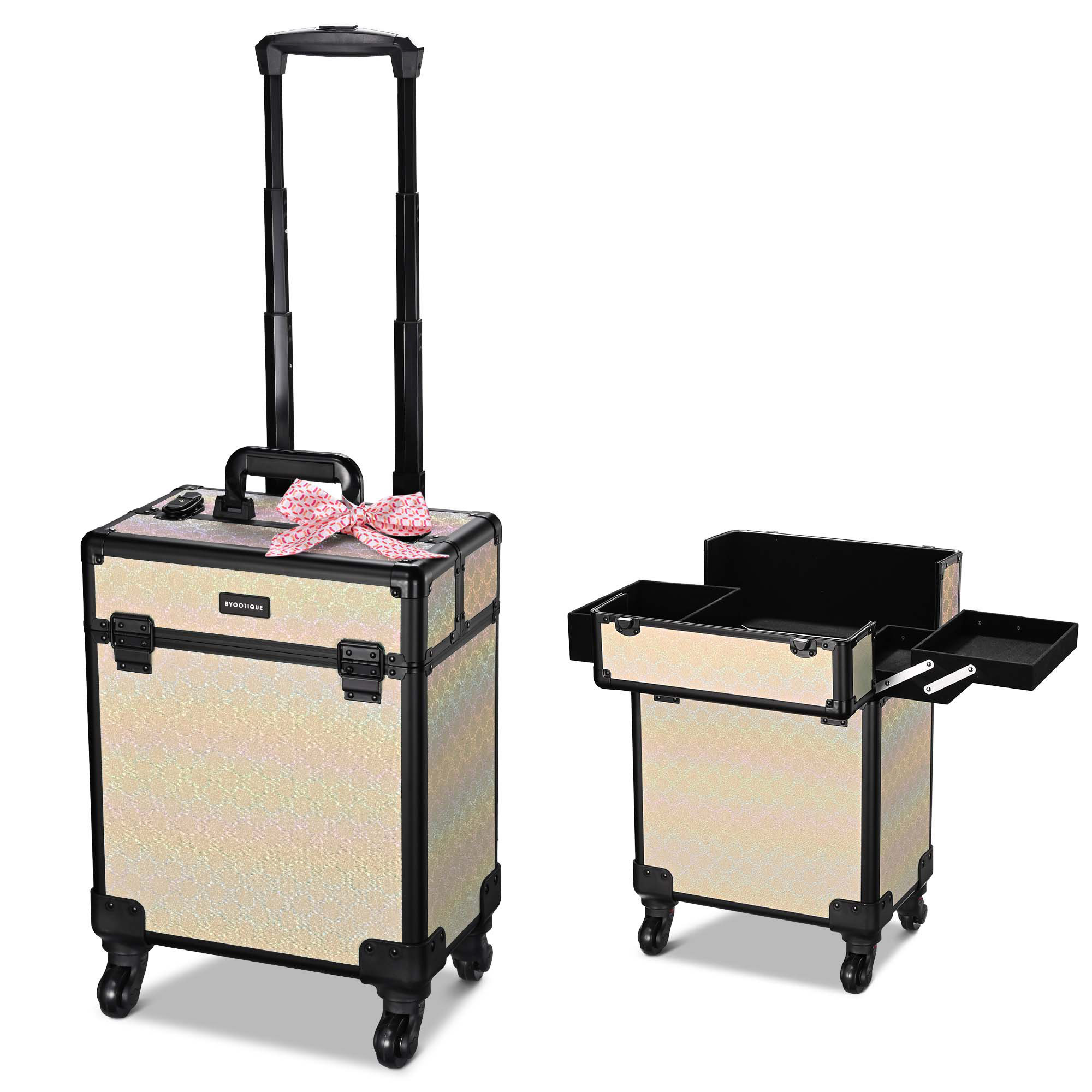 Corrigan Studio® Rolling Makeup Train Case Cosmetic Trolley Organizer ...