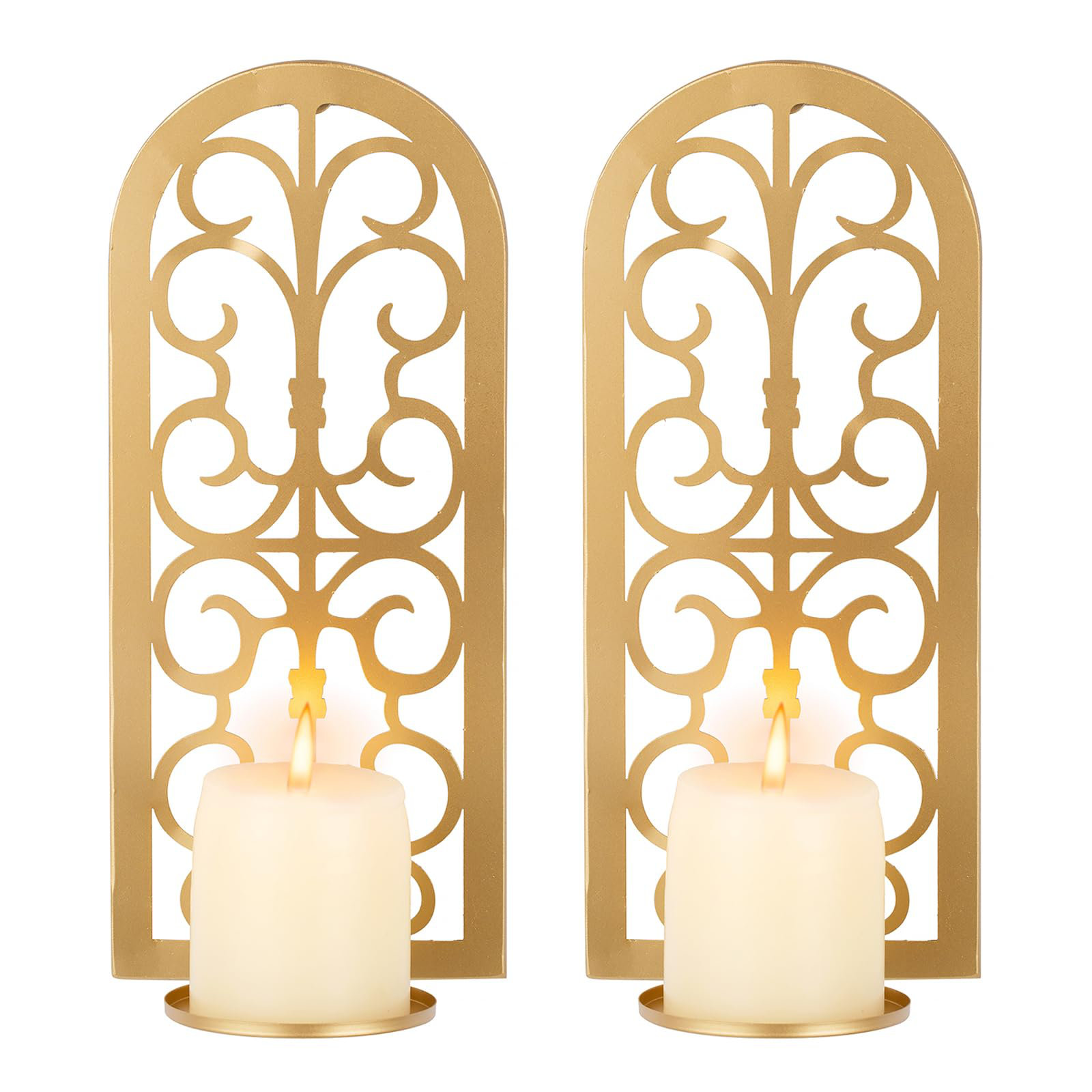 Rosdorf Park Wall Candle Holder Gold - Rustic Wall Sconces Set Of Two ...