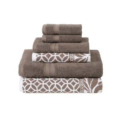 dark brown patterned towels