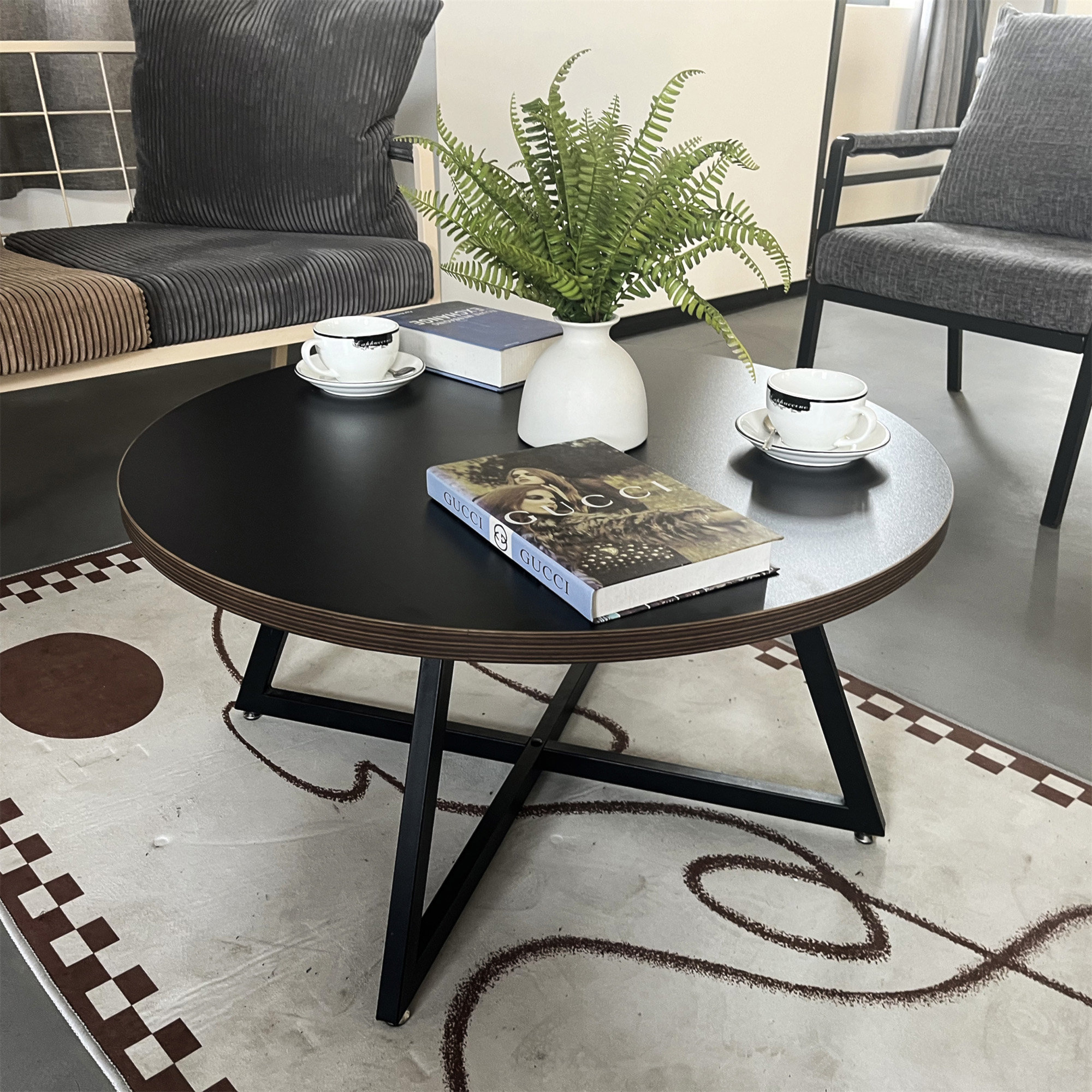 Tryimagine Round Coffee Table Wood Grain | Wayfair