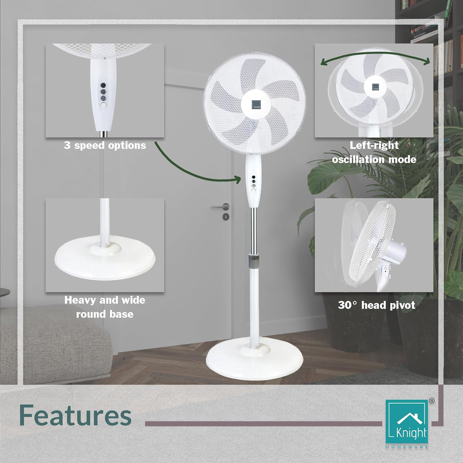 KNIGHT FANS 140Cm Oscillating Fan | Wayfair.ie