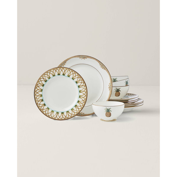 Lenox British Colonial Bamboo 12-Piece Dinnerware Set & Reviews | Perigold