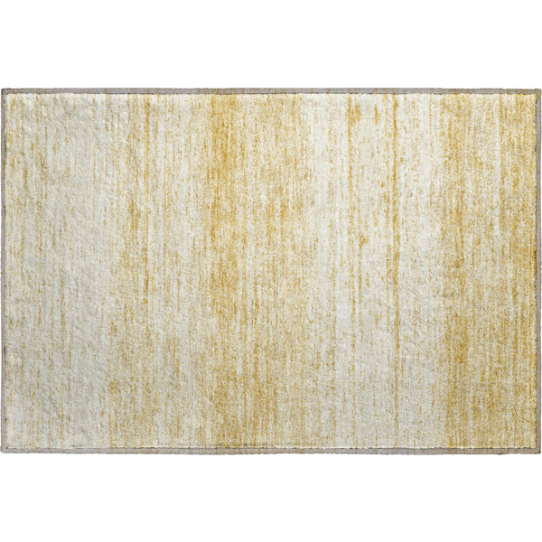 Bungalow Rose Premium Machine Washable Howton Gold Rug | Wayfair