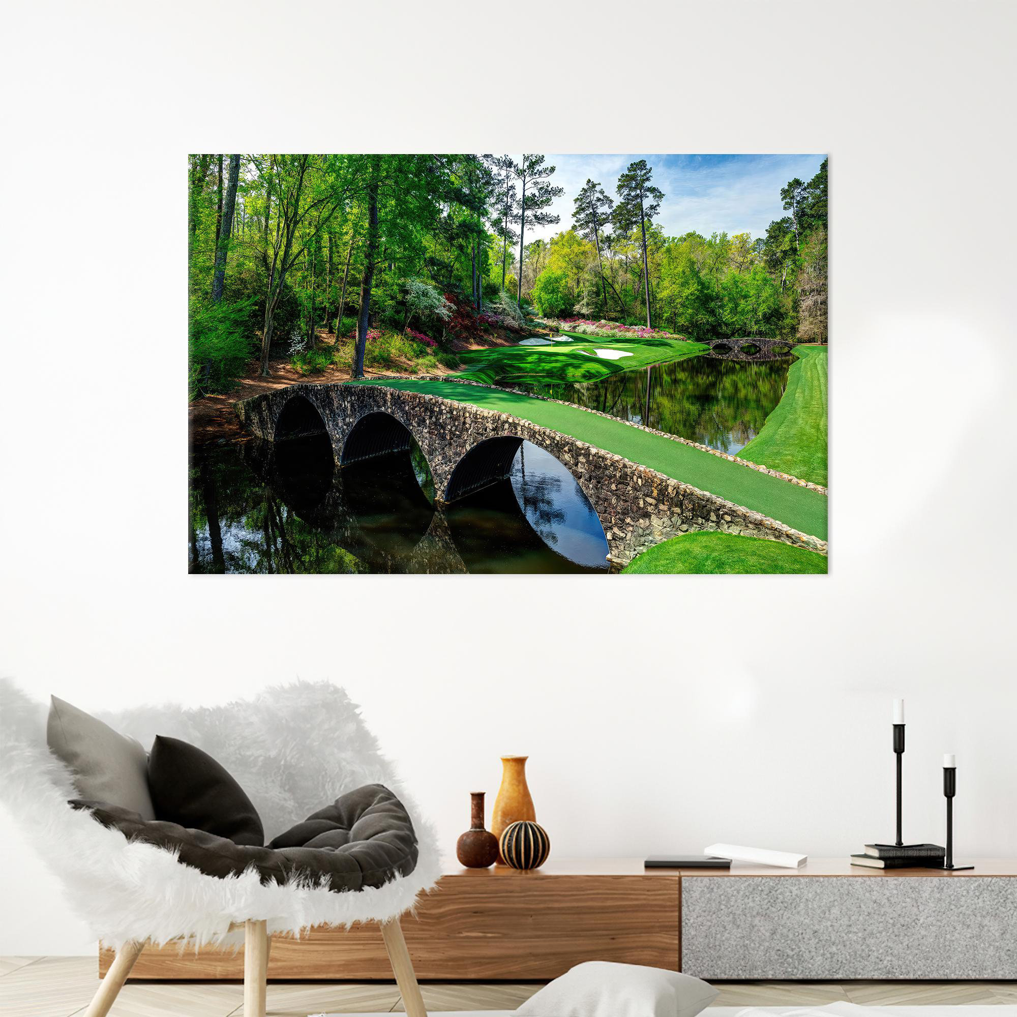 kayra export Bohemian Style Golf Club Wall Art with Green Landscape ...