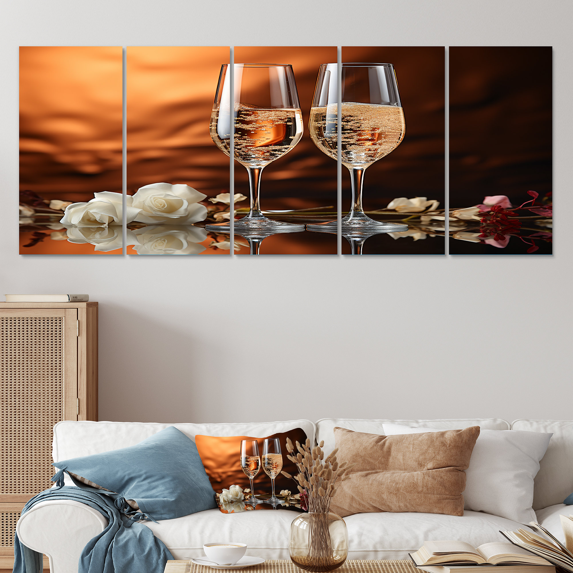 Lark Manor™ Champagne Golden Glass Fizz - Champagne 5 Piece Wall Art ...