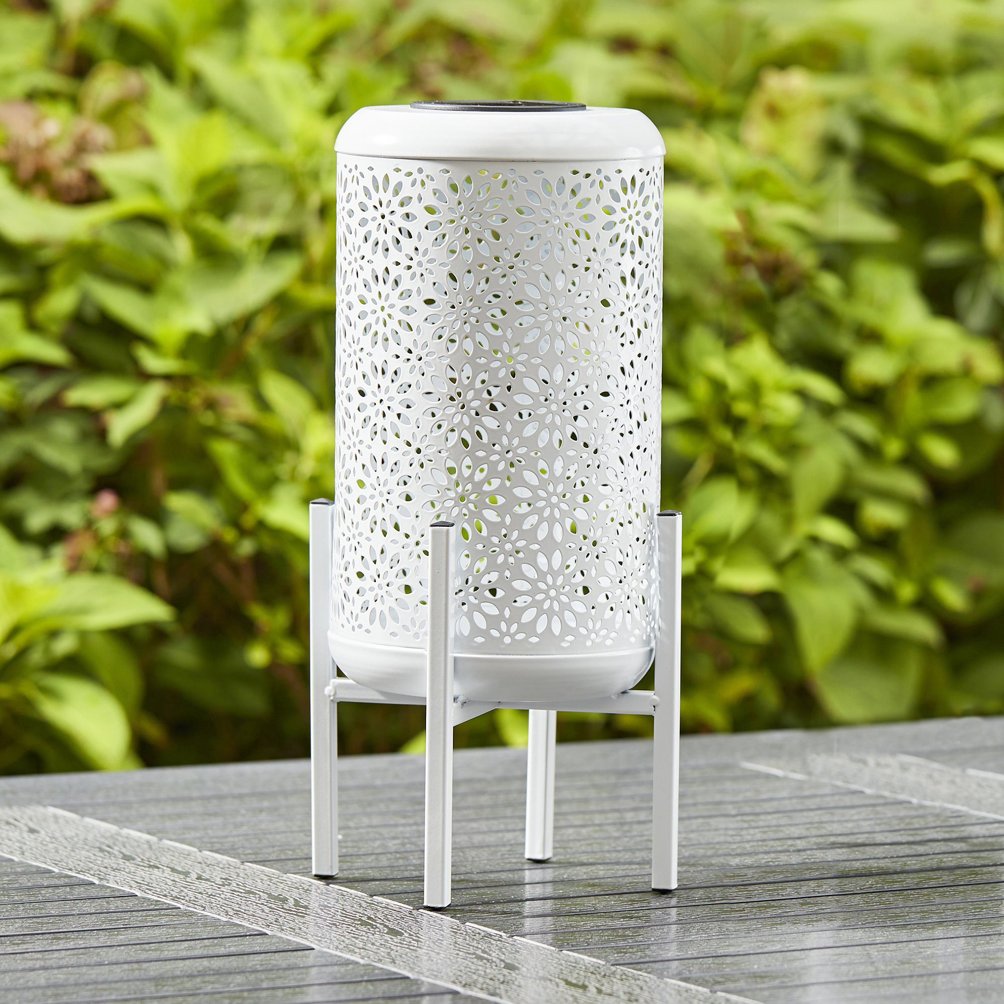 Glitzhome 14.25'' Solar Powered LED Outdoor Lantern | Wayfair