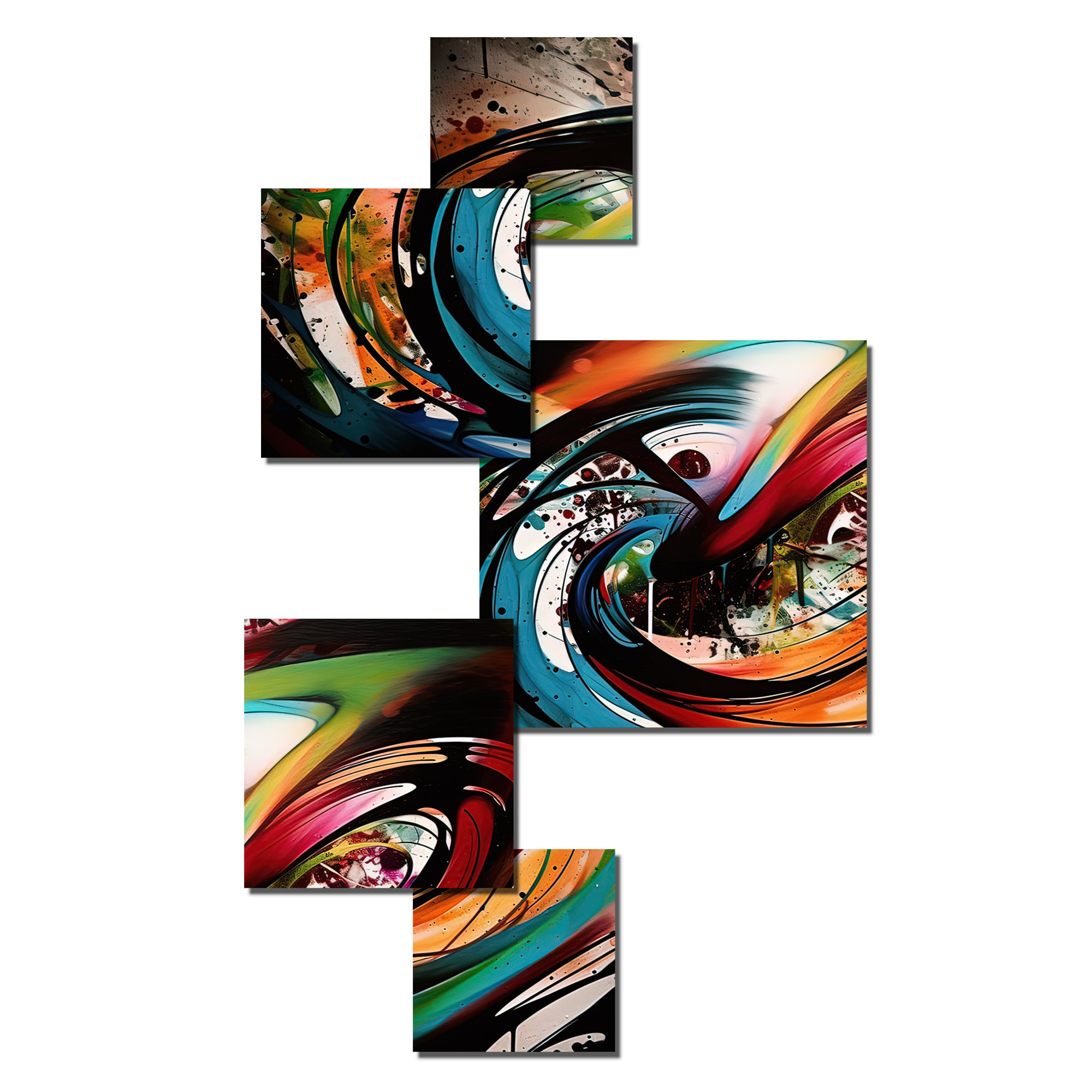 Orren Ellis Minimalism Graffiti Artwork IV - Abstract Liquid Ink Metal ...