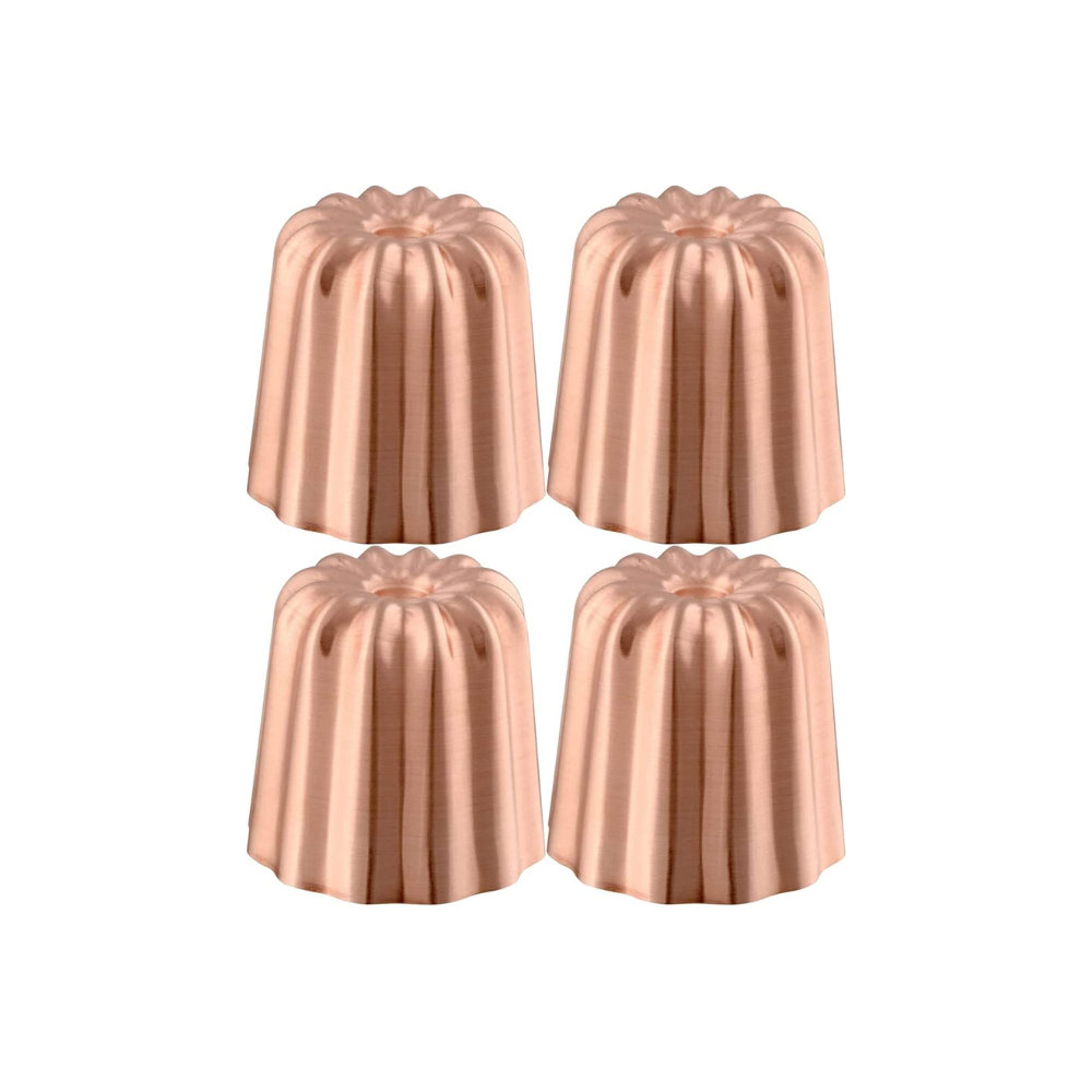 Mauviel M'Passion 4-Piece Copper Tinned Canele Mold Set, 2.2-in | Wayfair