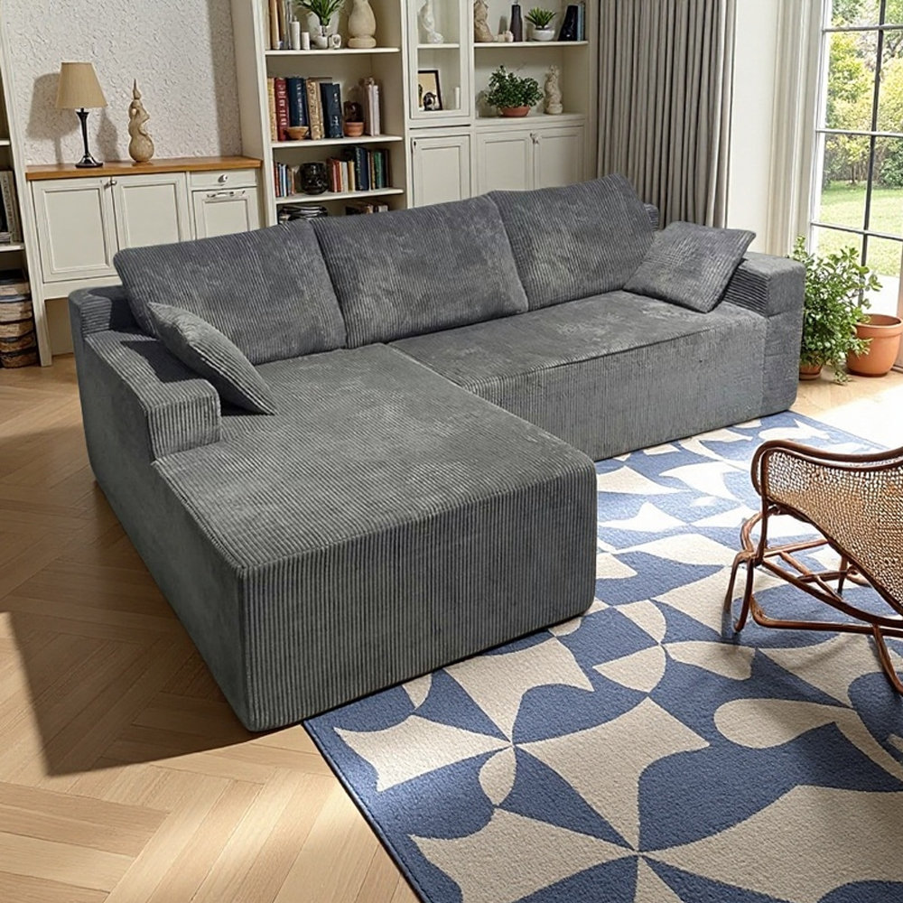 Everly Quinn Modern simple upholstered Corduroy Sofas | Wayfair
