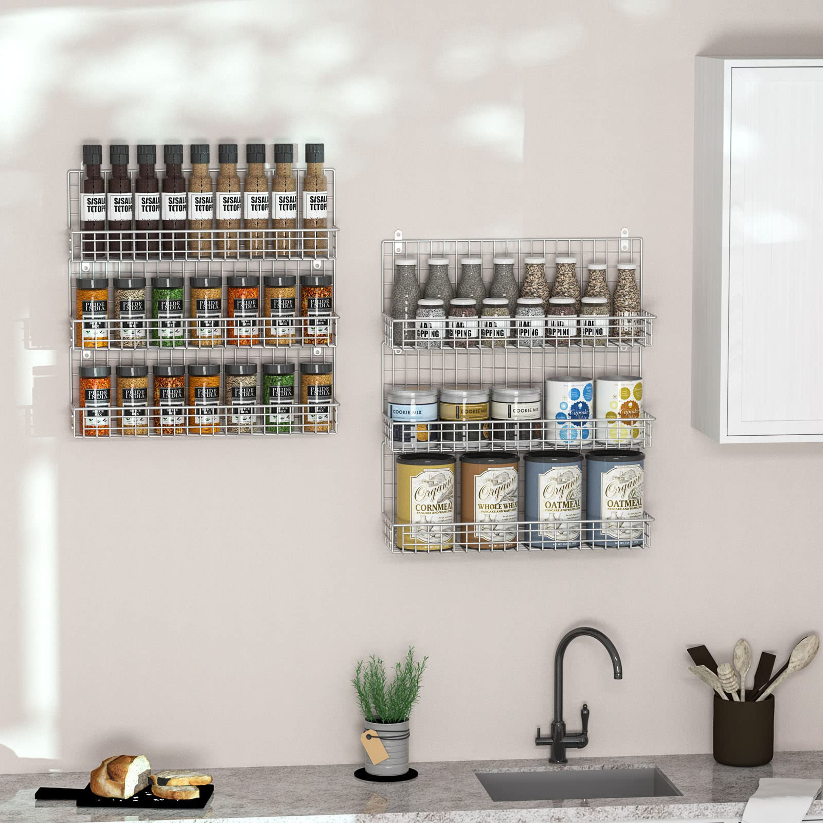 Mint Pantry Spice Rack Organizer 6-Tier Wall Mounted & Over The Door ...