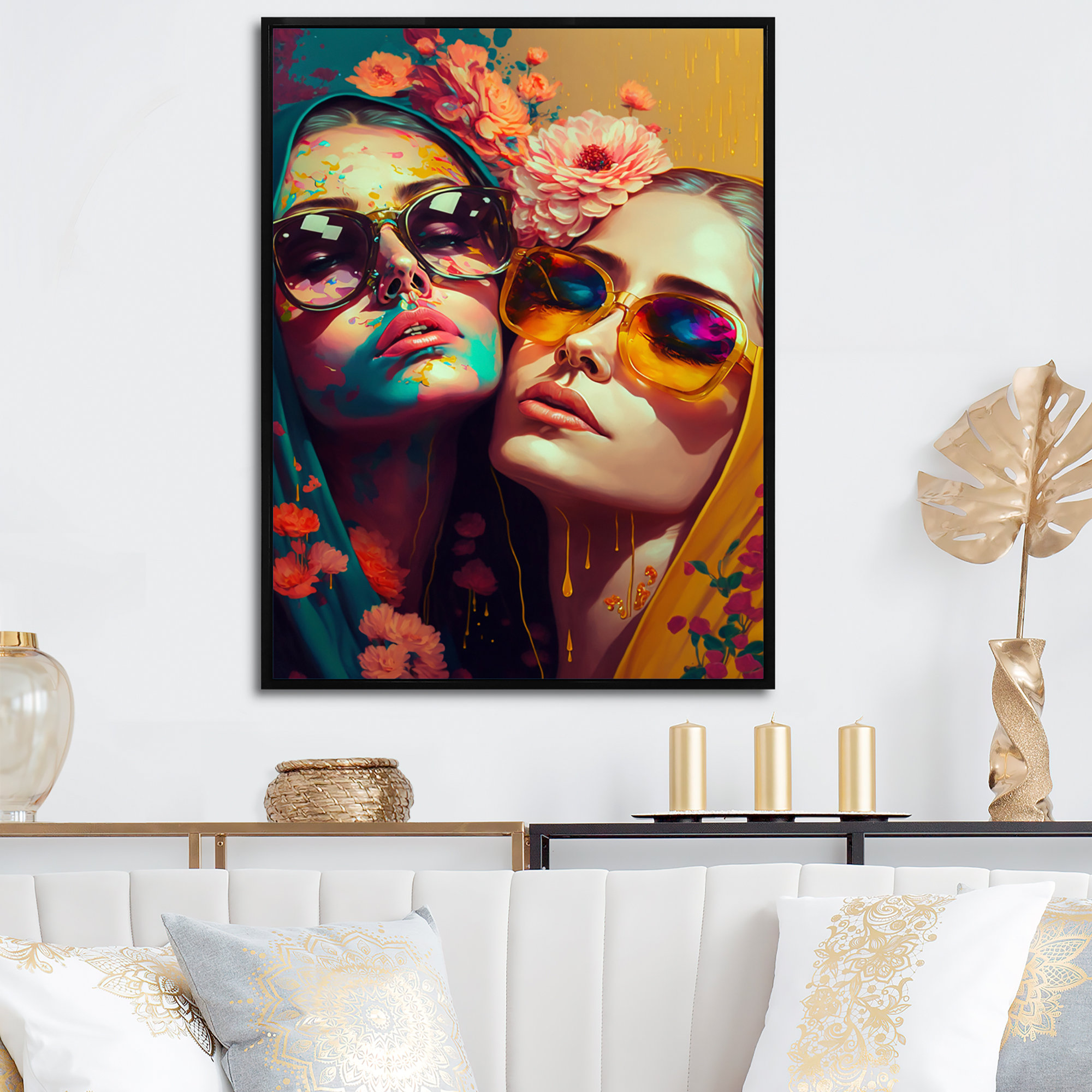 Mercer41 Stylish Women Kissing IV - Graphic Art on Canvas | Wayfair