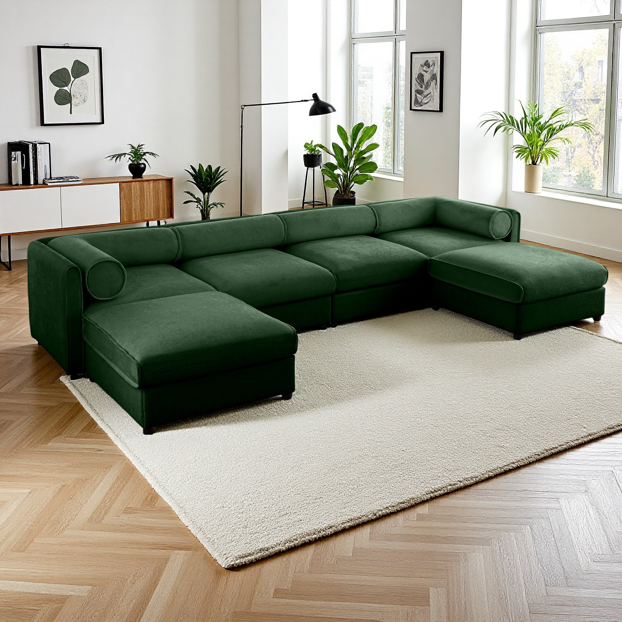 Latitude Run® Extra Large U-Shaped Modular Sectional Sofa with Storage ...