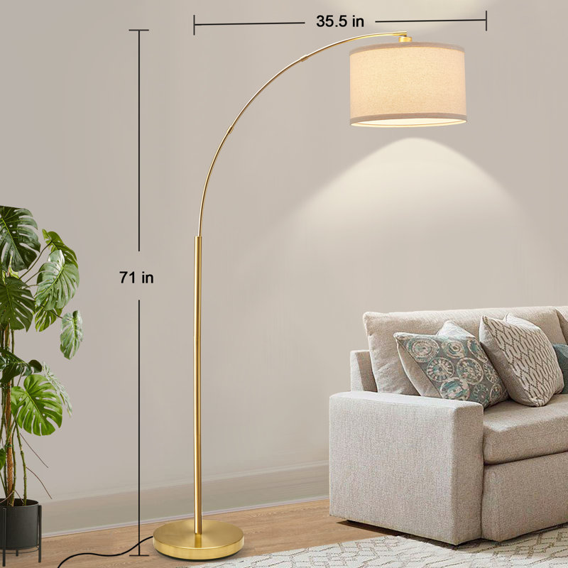 Mercer41 Vondal Arc Floor Lamps for Living Room Lighting, Modern Arched ...