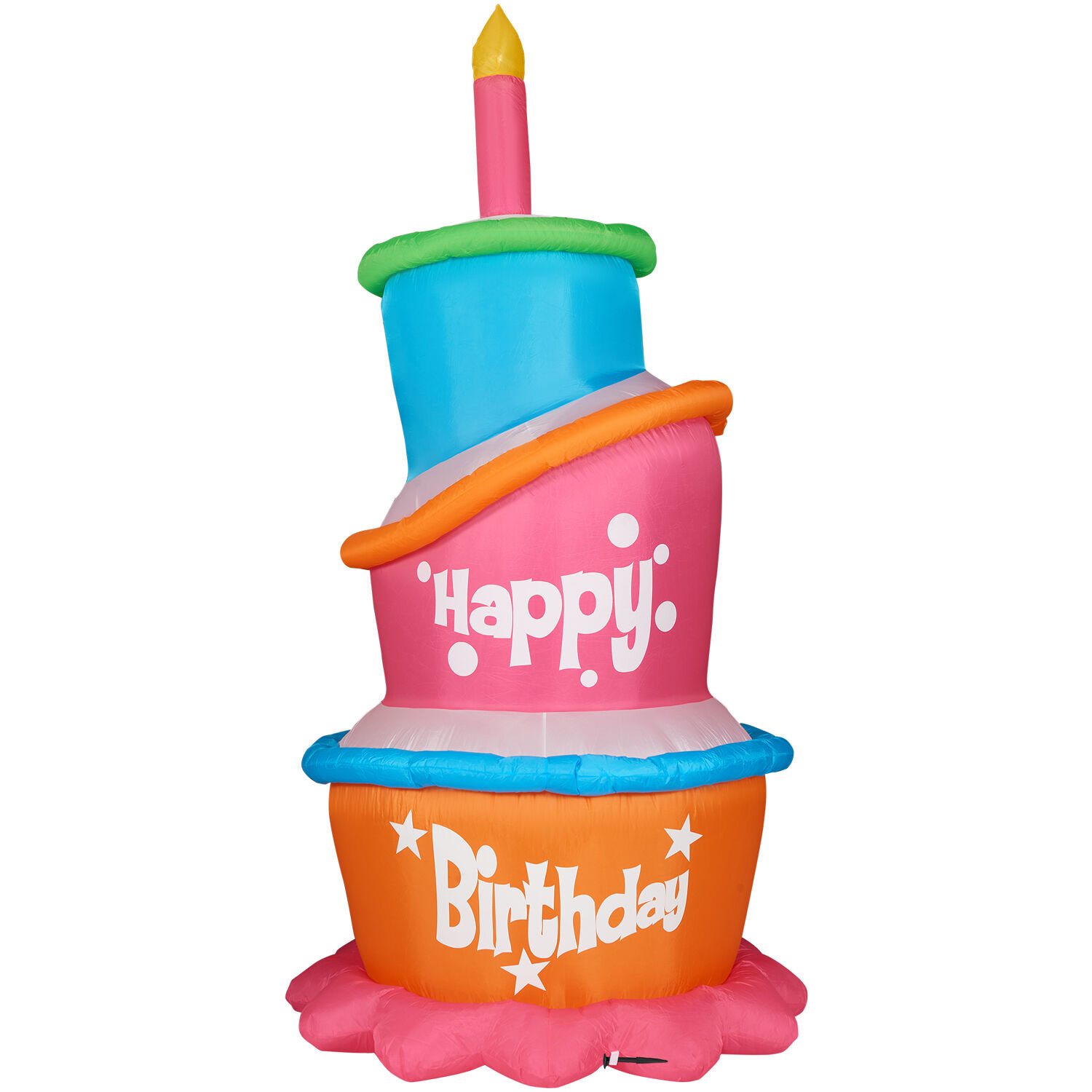 Fraser Hill Farm Happy Birthday Cake with Faux Candle Inflatable | Wayfair