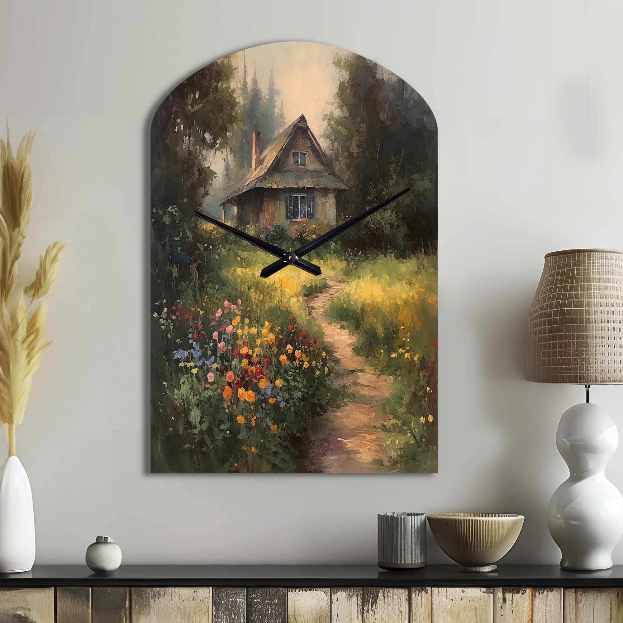 Design Art Quaint Cottage And Garden Oasis I - Landscape Asymmetrical ...