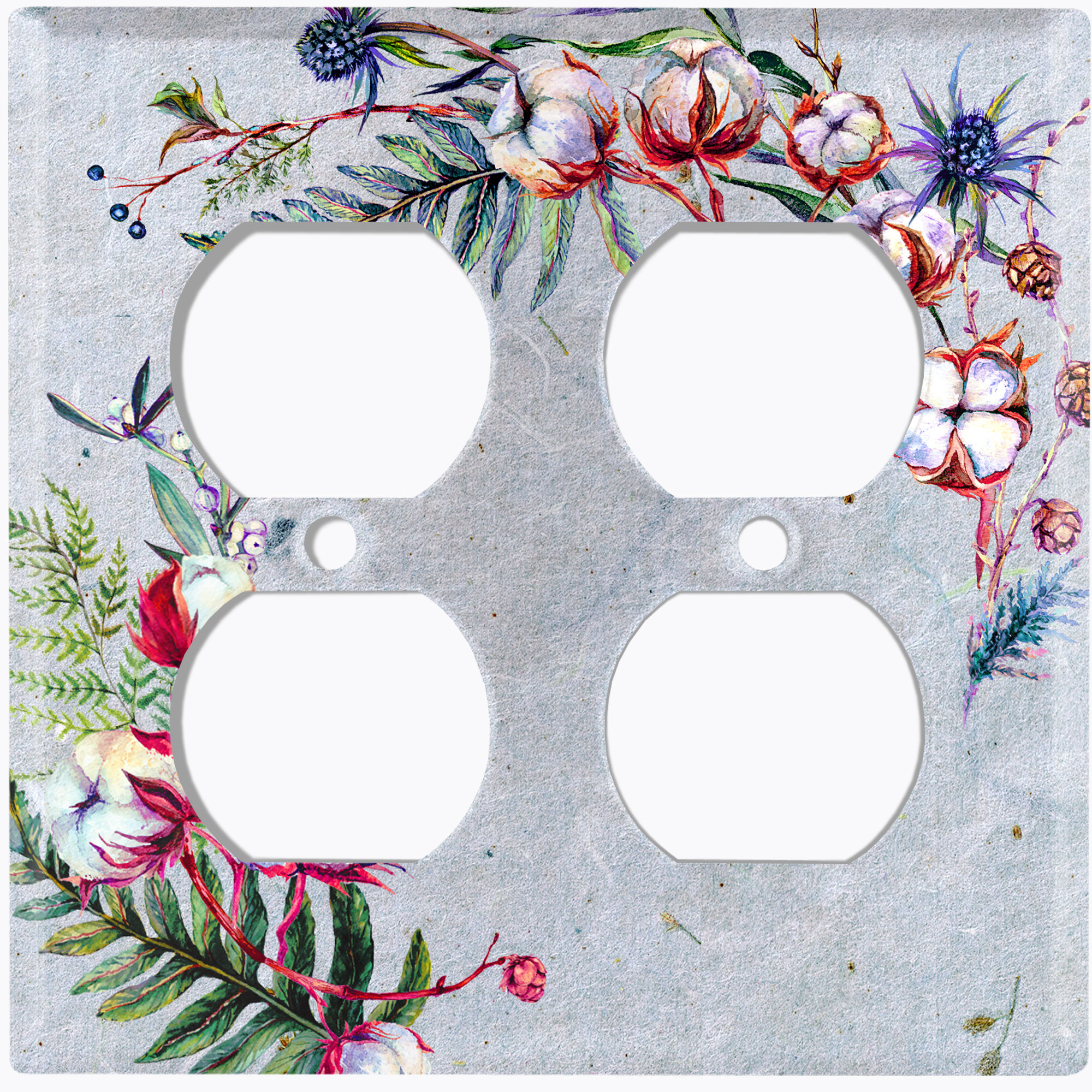 WorldAcc Flower 2-Gang Duplex Outlet Wall Plate | Wayfair