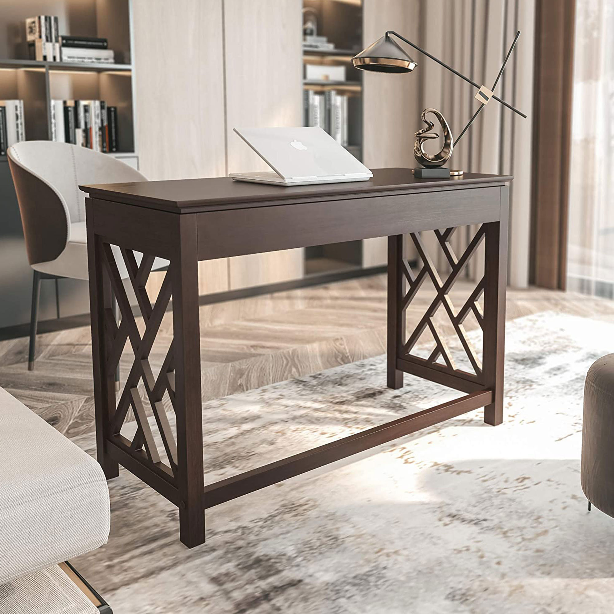 Red Barrel Studio® Computer Desk, Retro Elegant Style Design By - Solid ...