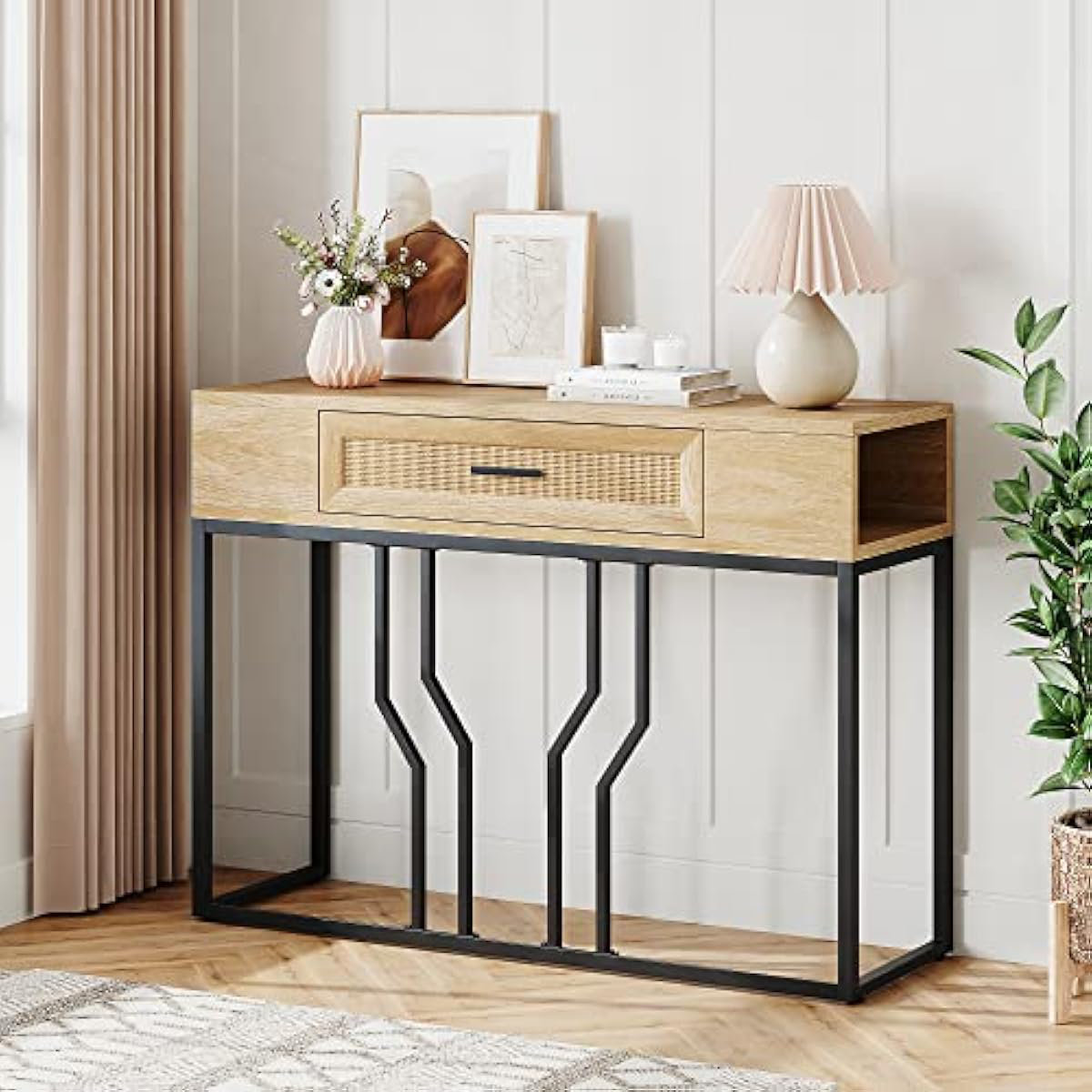Bay Isle Home™ Console Table, Rattan Sofa Tables Narrow Entryway Table ...