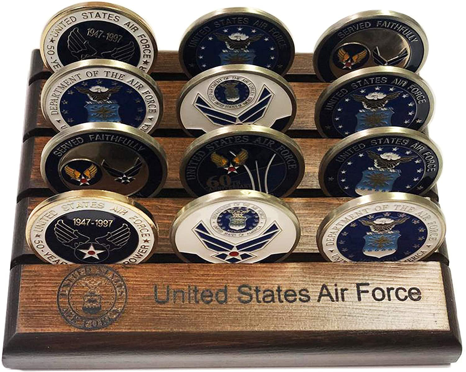 DECOMIL 4 Rows Coin Holder, US Army-Navy-Air Force-Marine Military ...