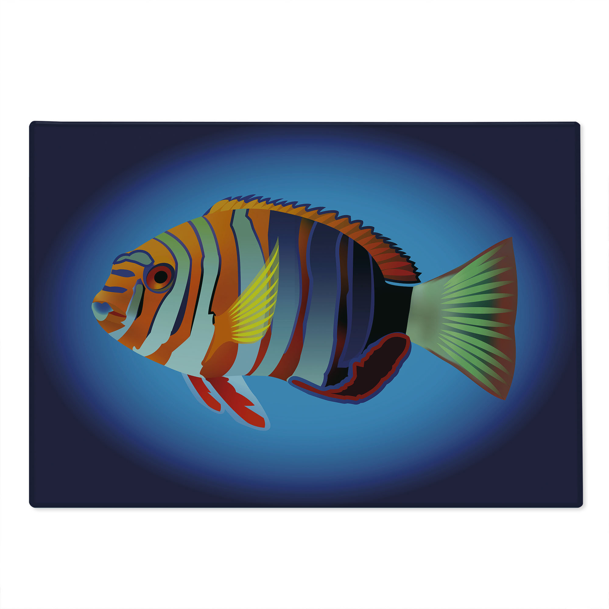 Ambesonne Ocean Cutting Board Large Size Tropical Exotic Sea Fish ...