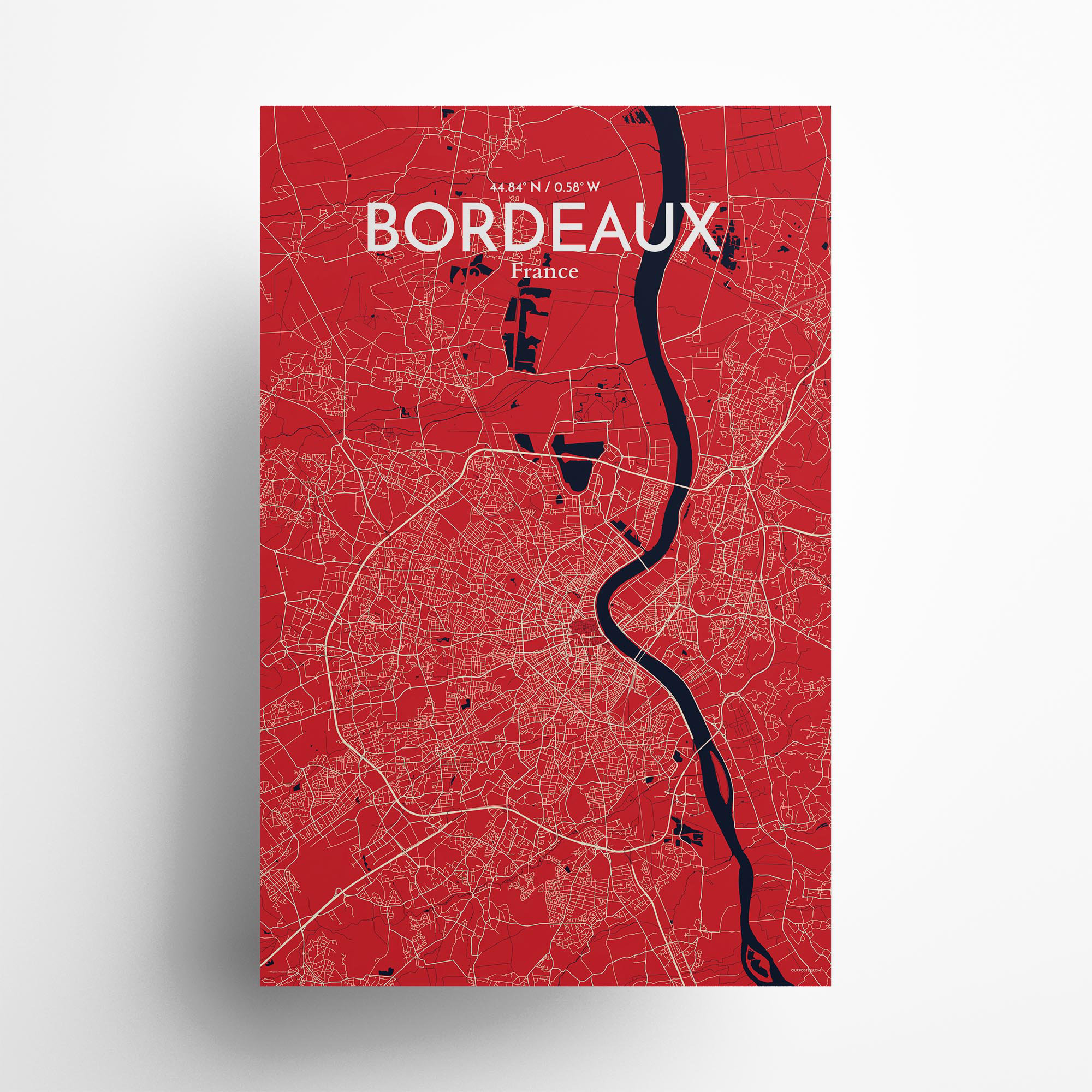 17 Stories Bordeaux City Map Graphic Art In Nautical - Wayfair Canada