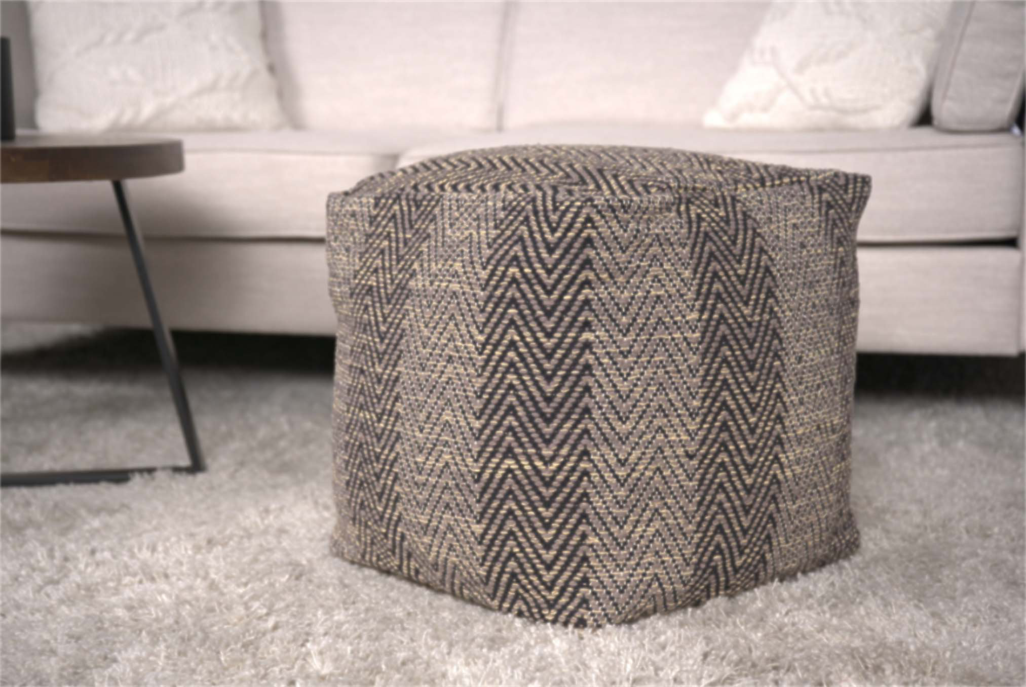 Foundry Select Barracuda Handcrafted Cotton Pouf, Comfortable Seating ...