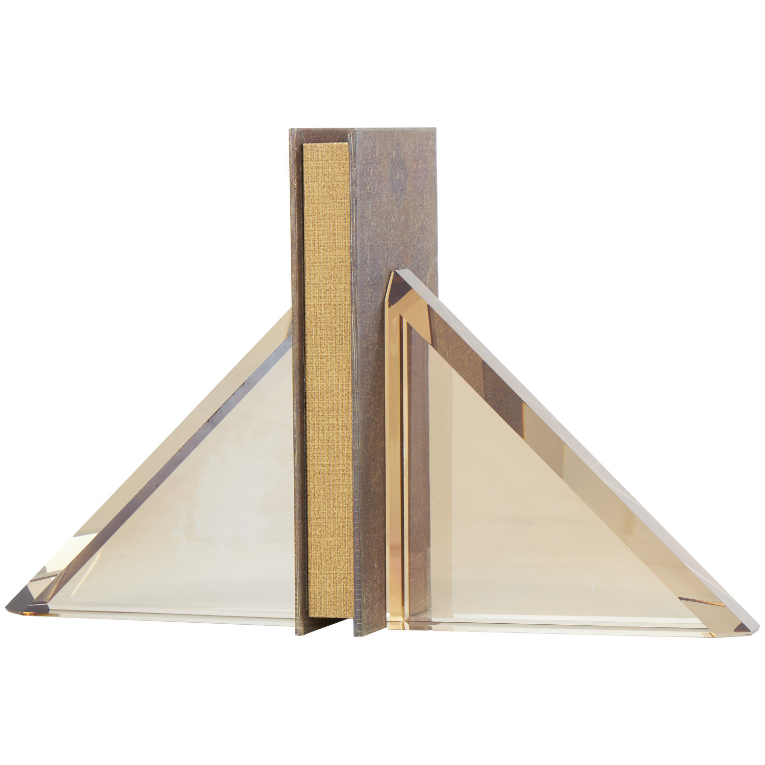 Ivy Bronx Diamani Glass Pyramid Shaped Non-skid Bookends - Wayfair Canada