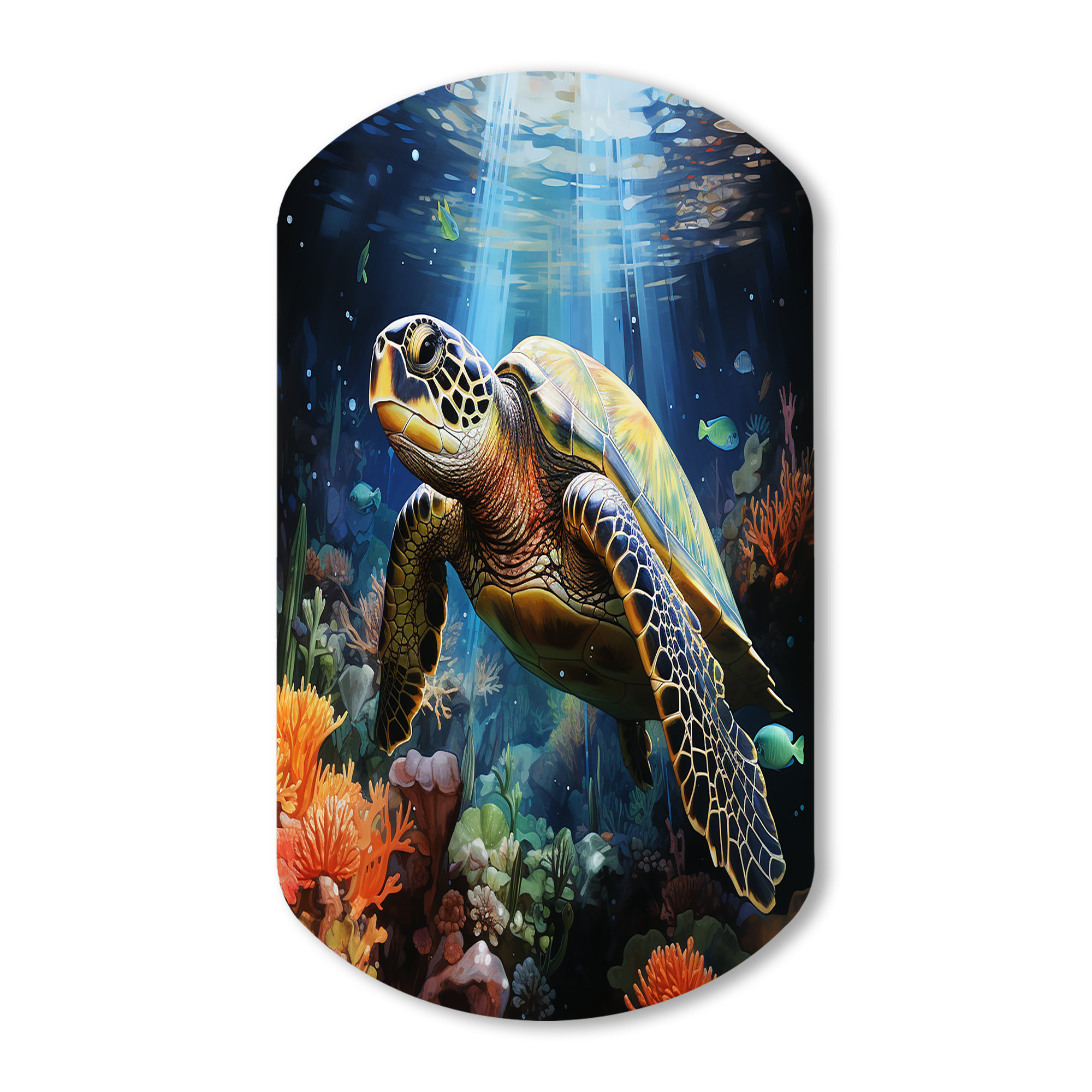 Design Art Green Blue Marine Animals Turtle Encounter VII - Marine ...