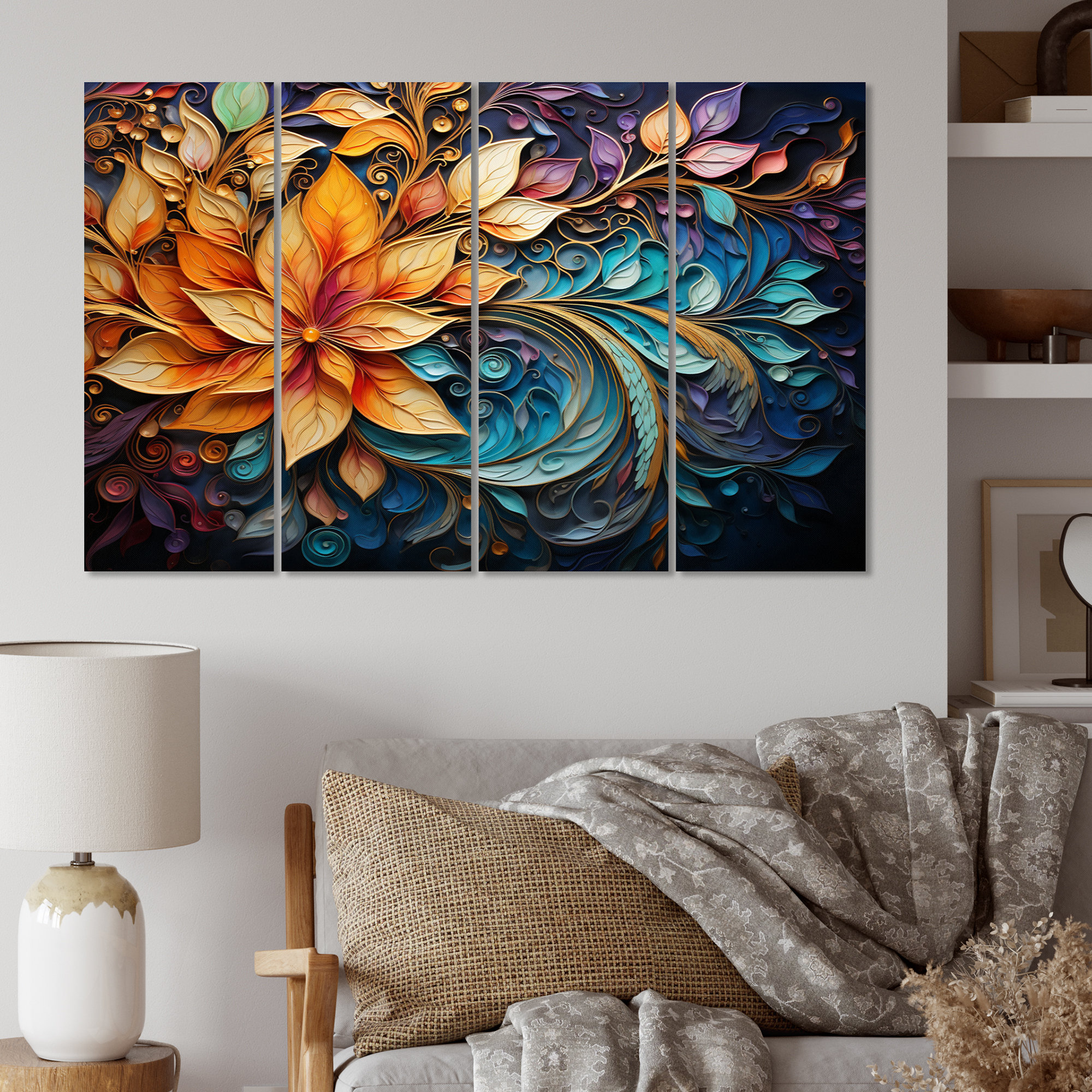 DesignArt Colorful Indian Art Mystic Rangoli I " Colourful Indian Art ...