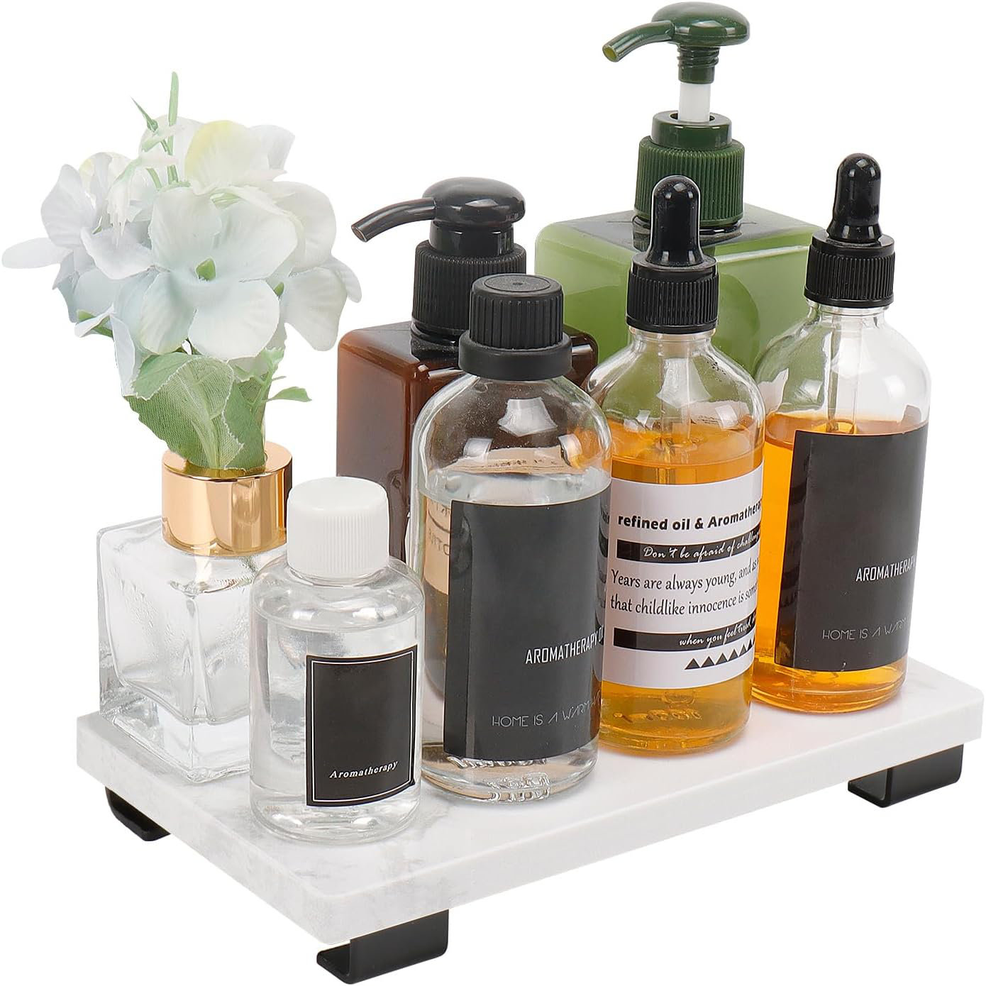 small marble bathroom table