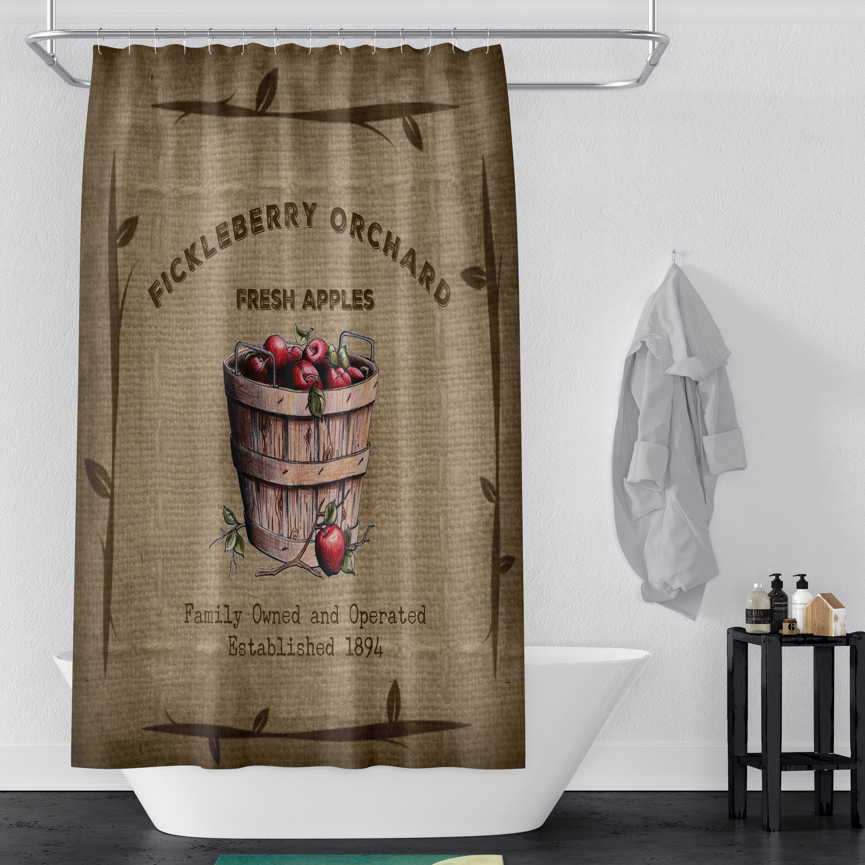 Rosalind Wheeler Single Shower Curtain + Hooks | Wayfair