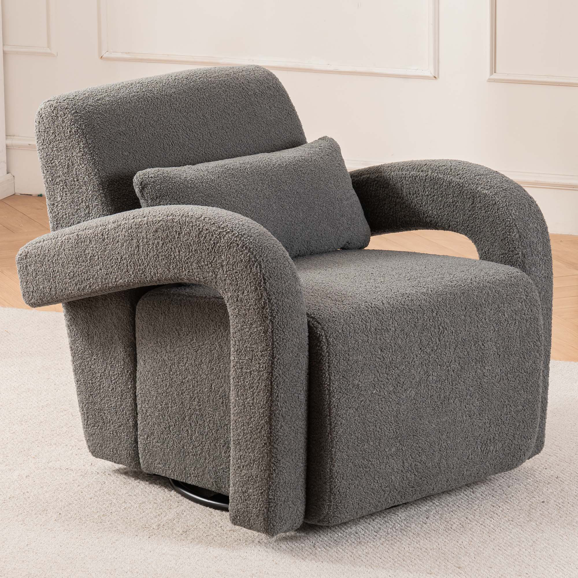 Wrought Studio™ Cozy Teddy Fabric Armchair - Modern Sturdy Lounge Chair ...