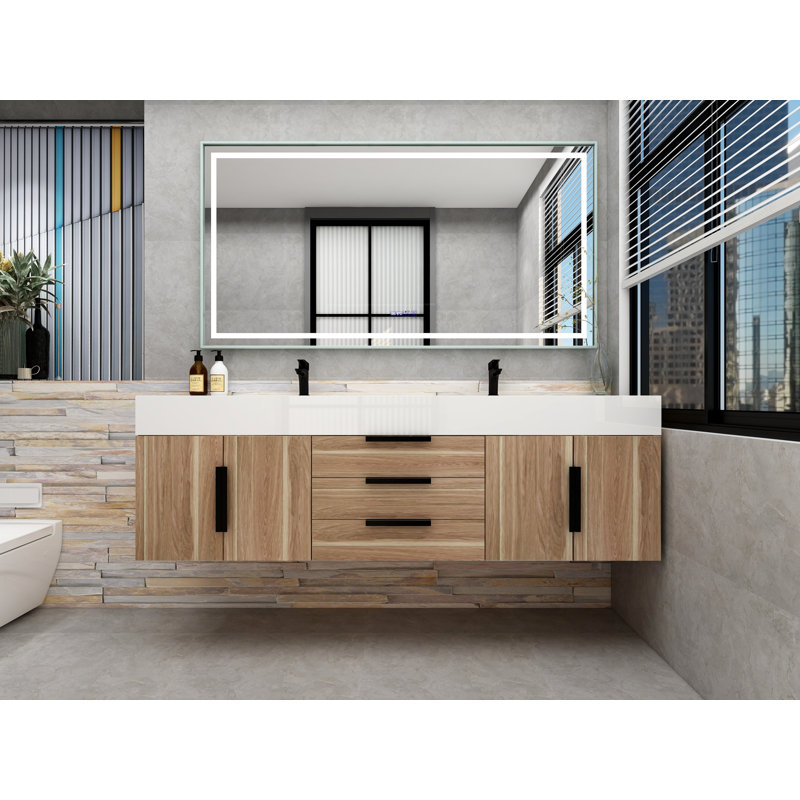 Latitude Run® Jessica 72'' Wall-Mounted Single Bathroom Vanity | Wayfair