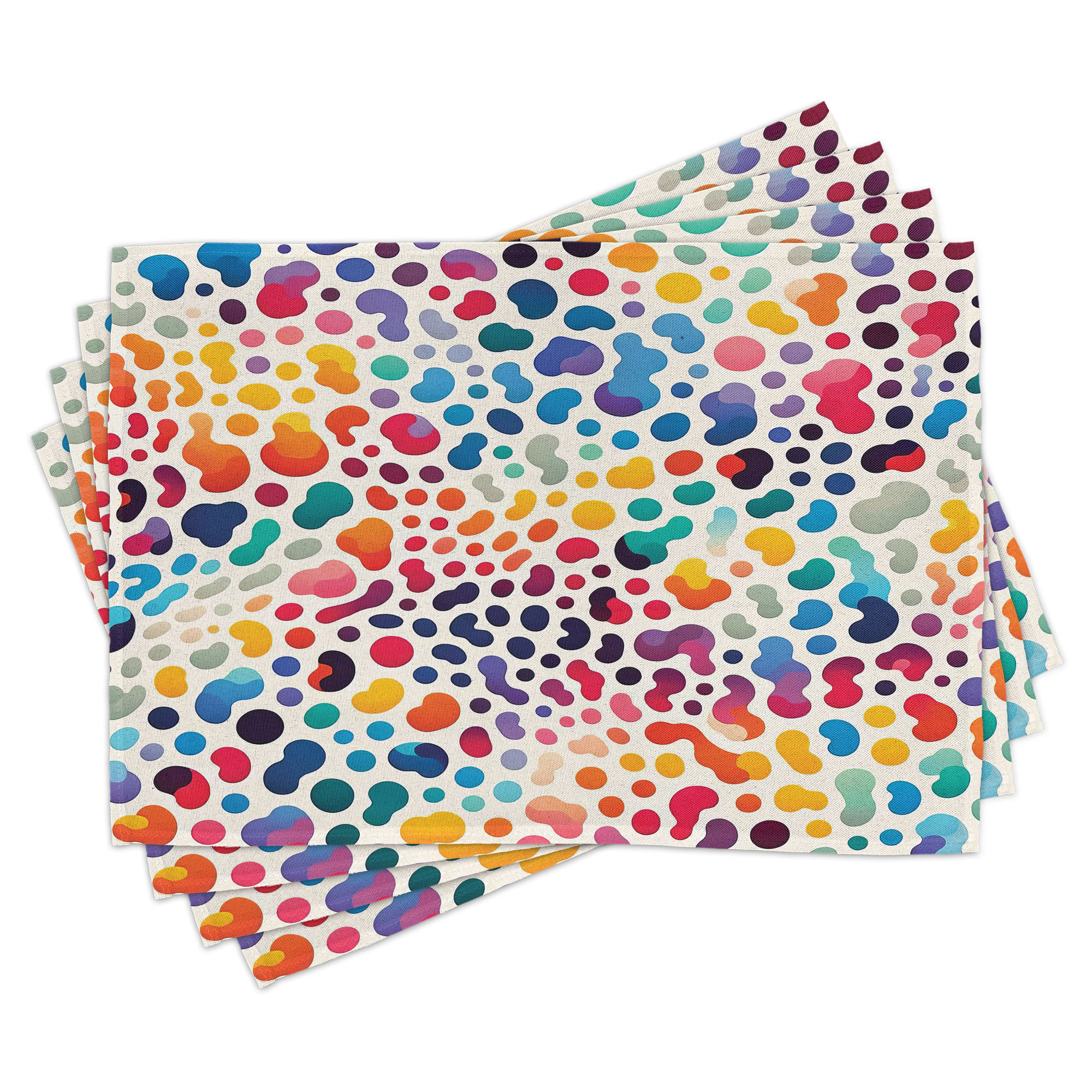 Ambesonne Leopard Print Place Mats Set of 4 Modern Colorful Spots ...