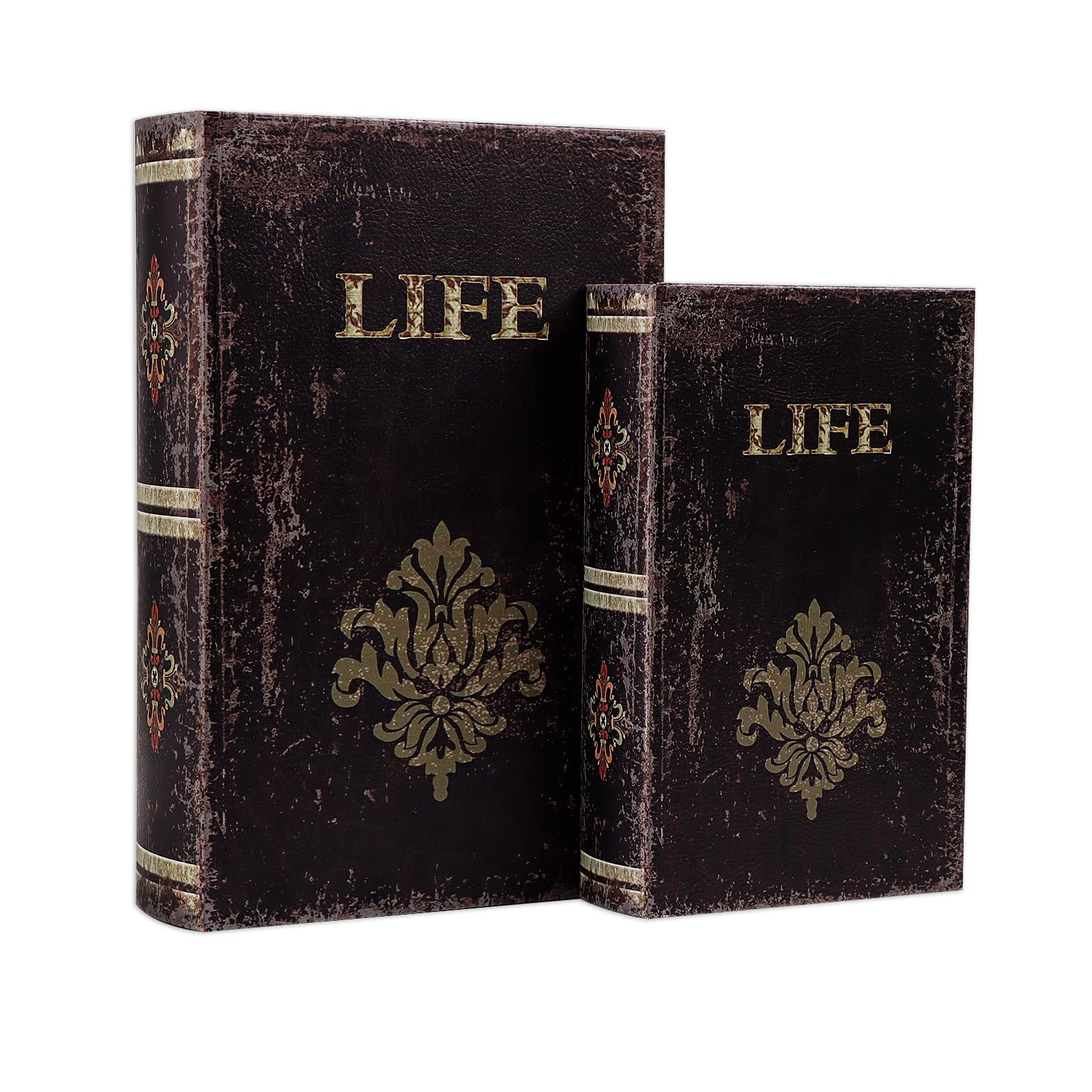 Red Barrel Studio® Decorative Book Box Set Of 2 Wood Faux Book Box With ...