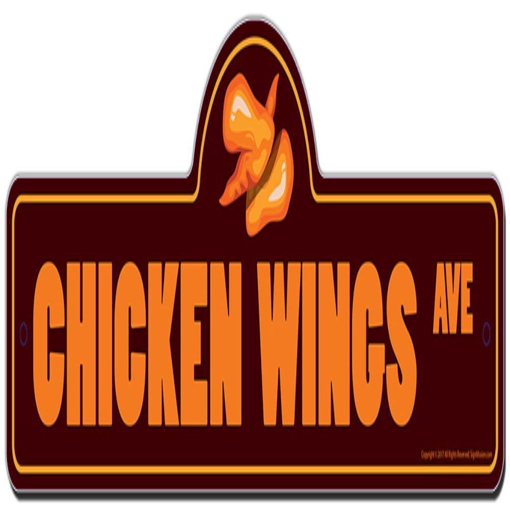SignMission Chicken Wings Street Sign Funny Home Decor | Wayfair