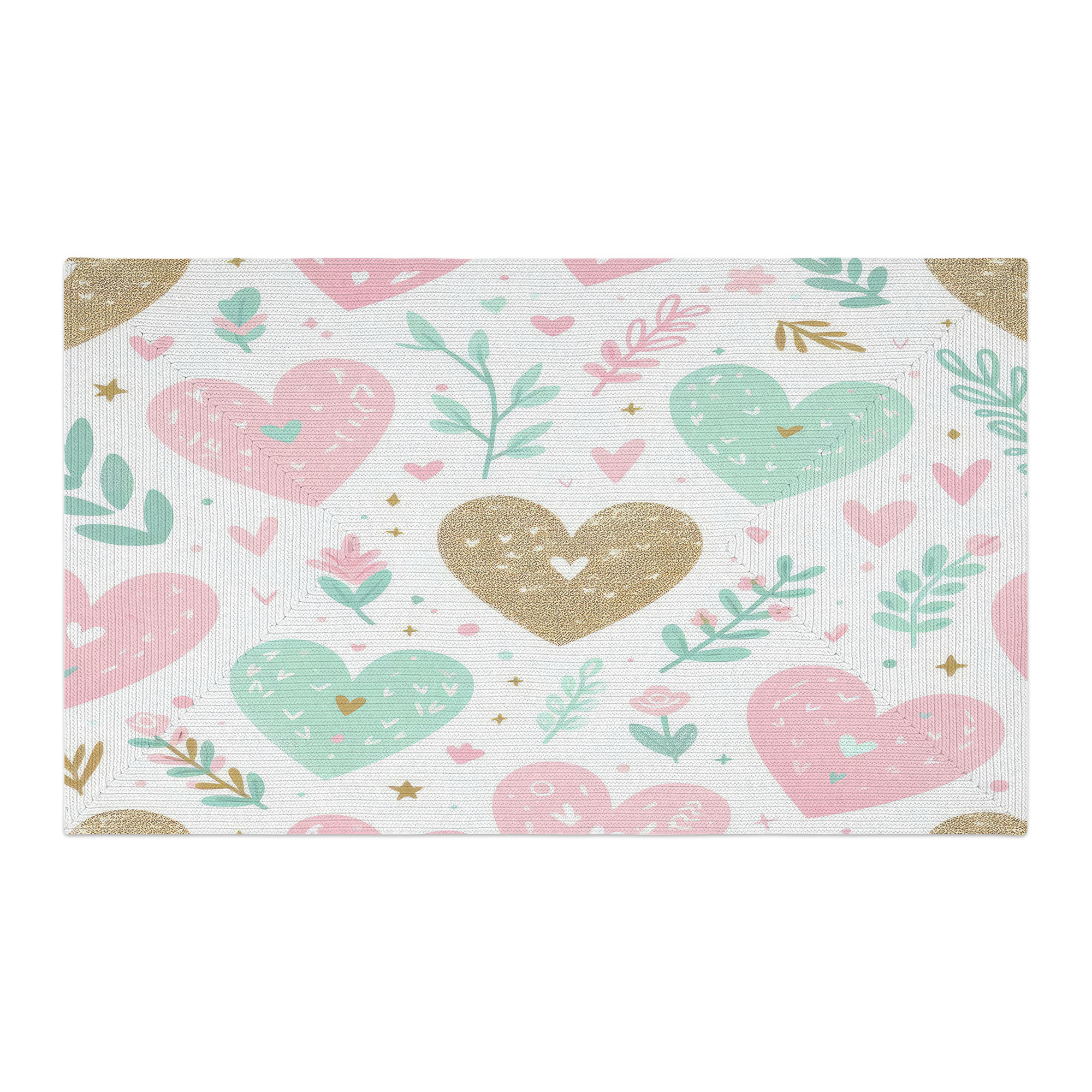 East Urban Home Romantic Heart Sprinkles Braided Rug | Wayfair