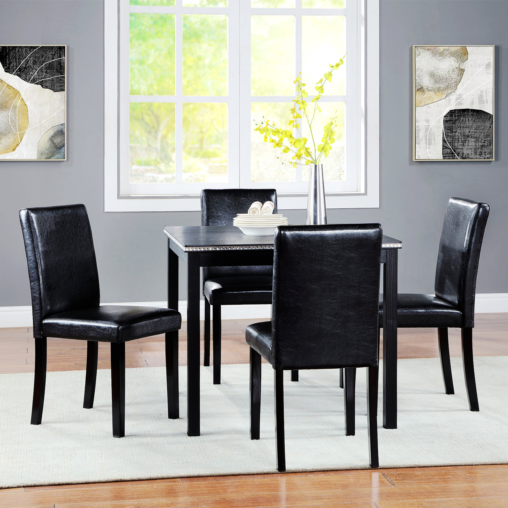 Winston Porter Wooden Dining Square Table, Kitchen Table Counter Height ...