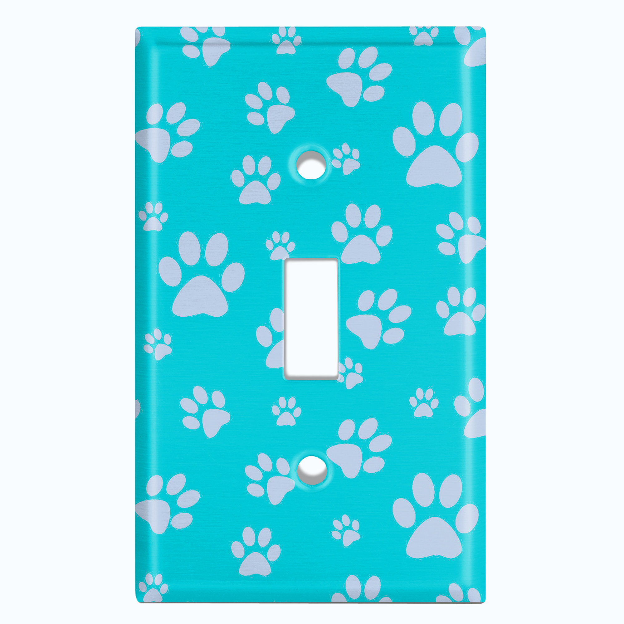 WorldAcc Metal Light Switch Plate Outlet Cover (Grey Dog Paw Prints ...