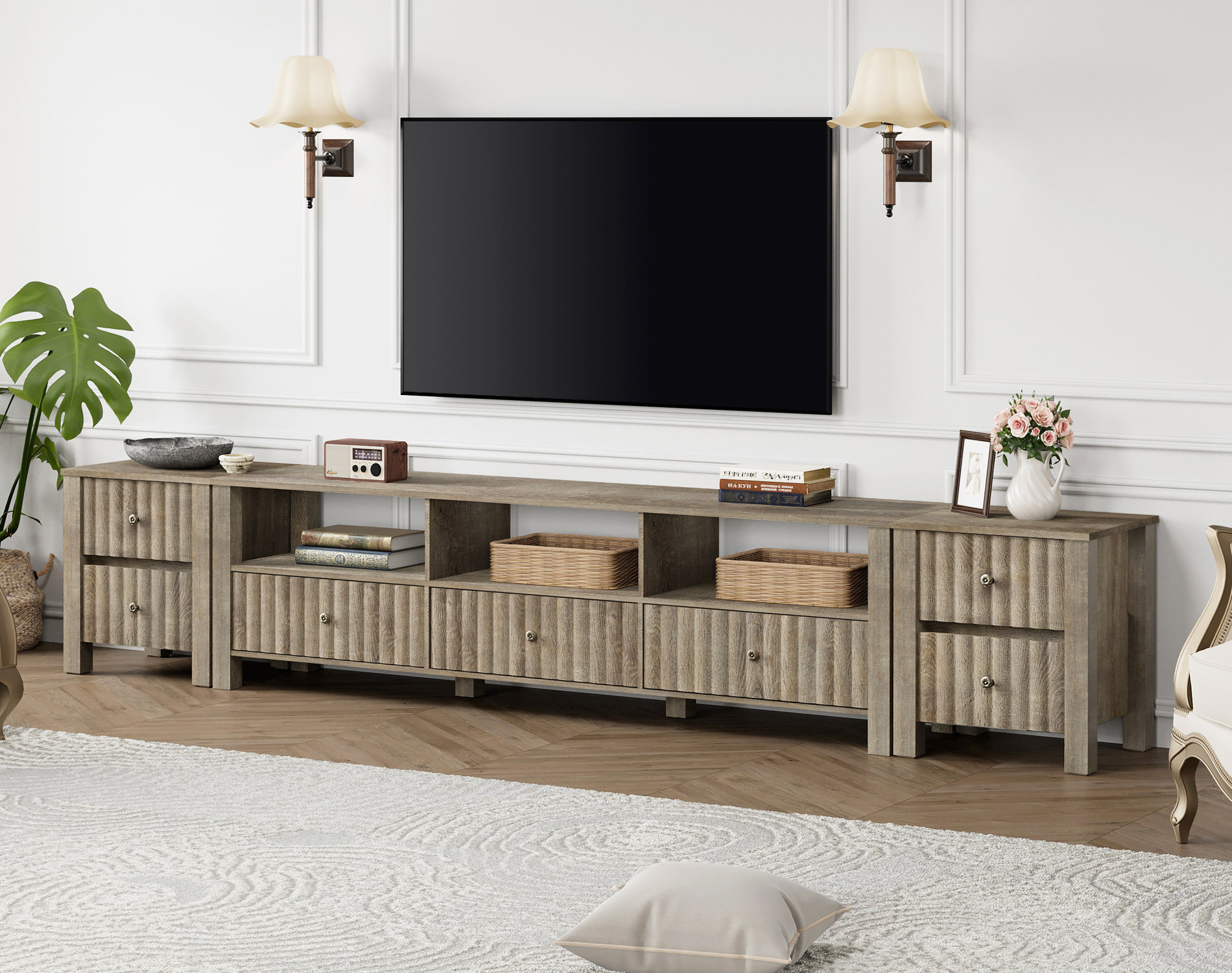 Ivy Bronx Lanique 70'' W Storage Credenza | Wayfair
