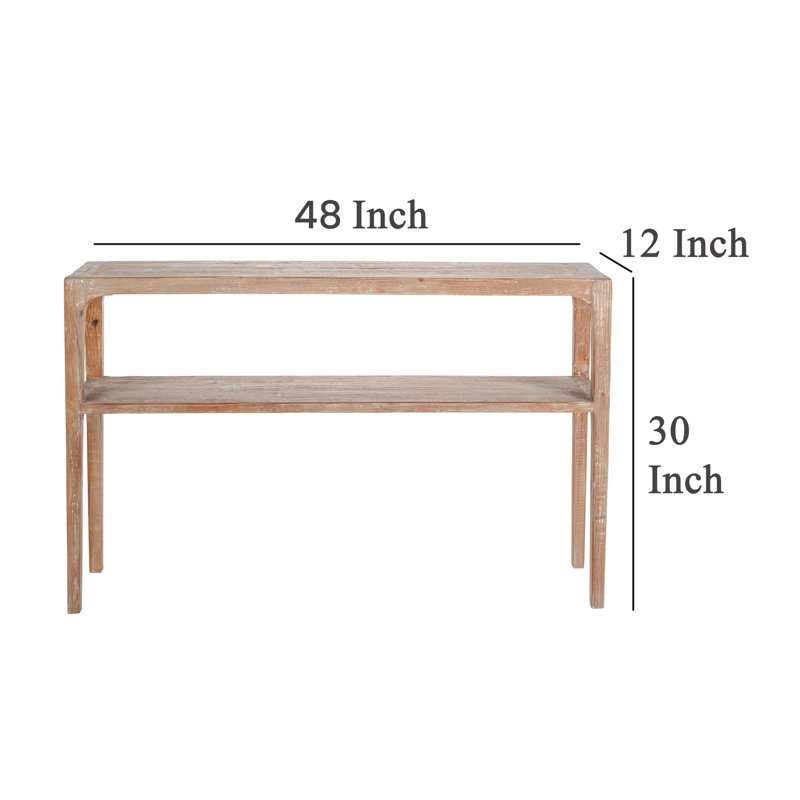 Benjara Tuley Sofa Console Table, Storage Shelf, Pine Wood, Gray, 48 ...