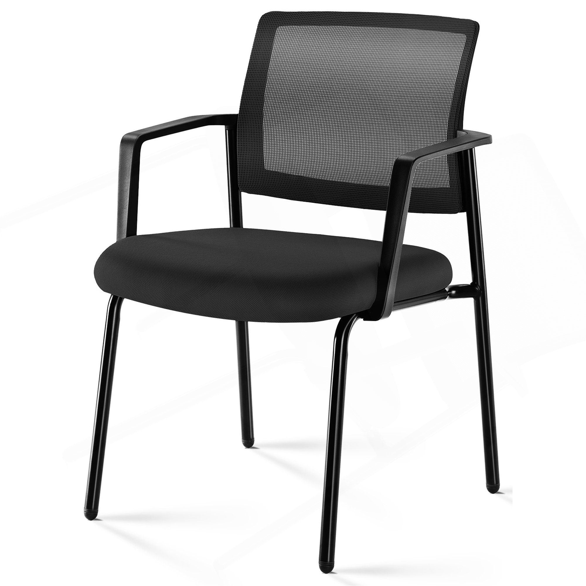 Ebern Designs Mesh Back Stacking Arm Chairs , Upholstered Fabric ...