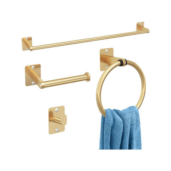 CARBRO 4 Pieces Gold Bathroom Hardware Set,24 Inch Towel Bar,Towel ...